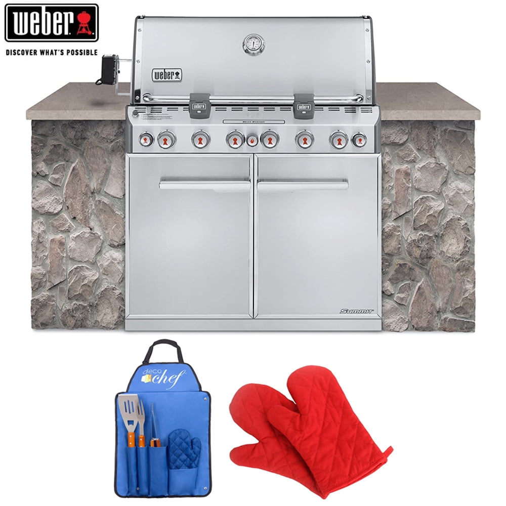 Weber 7360001 Summit S-660 Built-In Grill with Rotisserie and Smoker ...