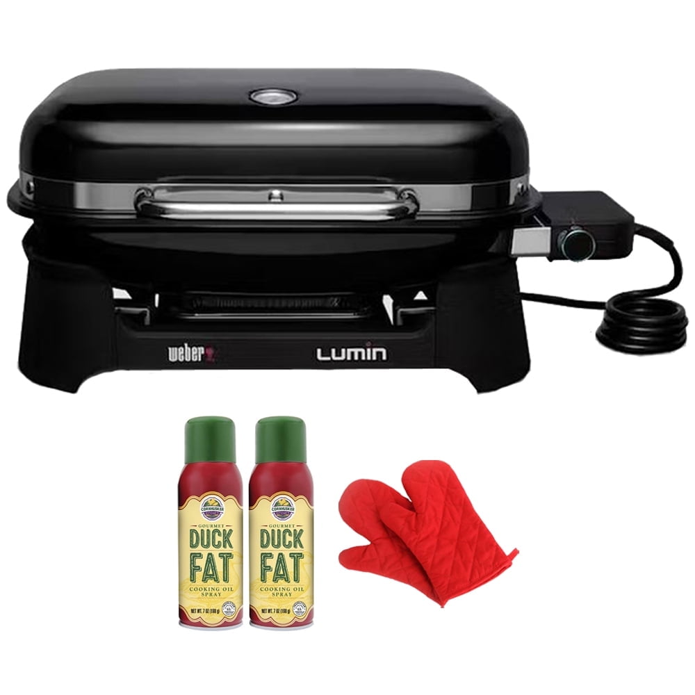 Weber 91010901 Lumin Compact Indoor Outdoor Electric Grill, Black ...