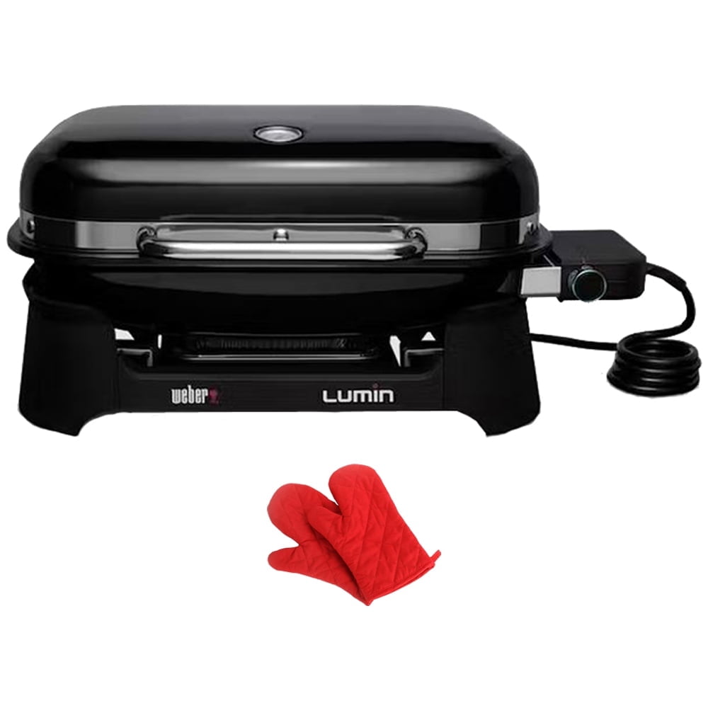 Weber 91010901 Lumin Compact Indoor Outdoor Electric Grill, Black ...