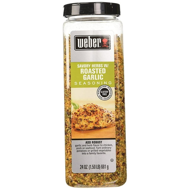 Weber All Natural Savory Herbs & Roasted Garlic Seasoning, Spice Flavor, No MSG, Gluten Free ...