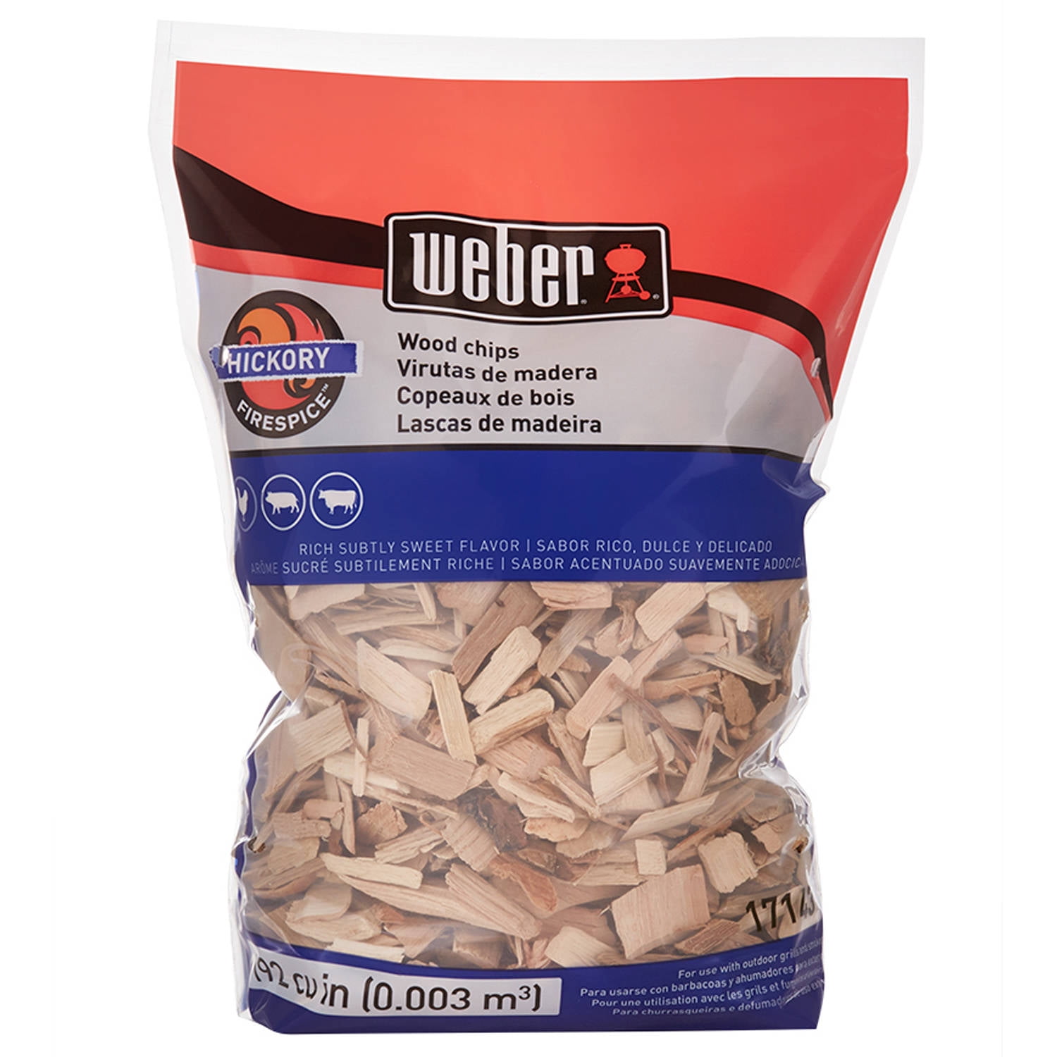 Weber Hickory Wood Chips for BBQ Smoker Grilling, Smoking Meat on Gas ...