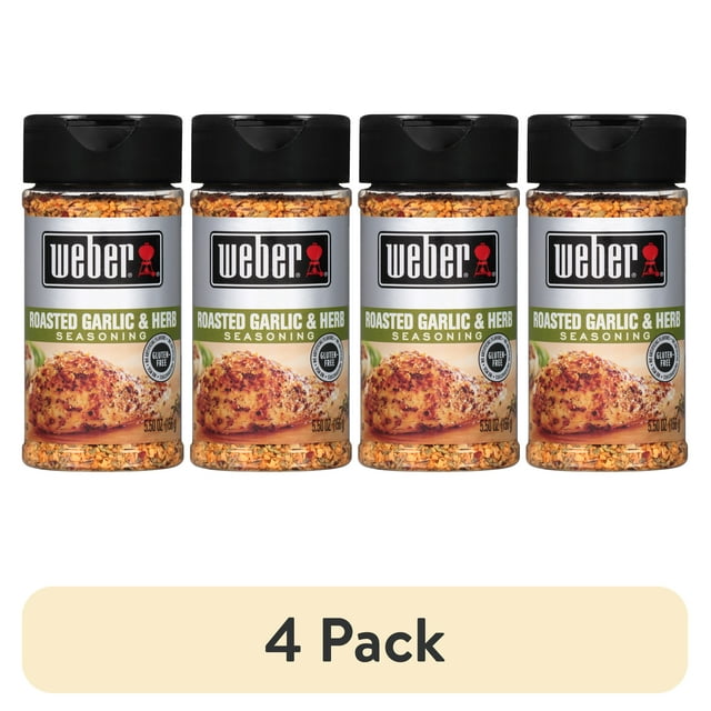 (4 pack) Weber Roasted Garlic & Herb Seasoning, Gluten Free, 5.5 oz - Walmart.com