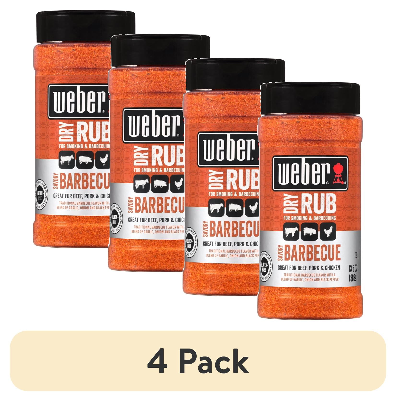 (4 pack) Weber Savory Barbecue Dry Rub, Gluten Free, 13.5 oz - Walmart.com