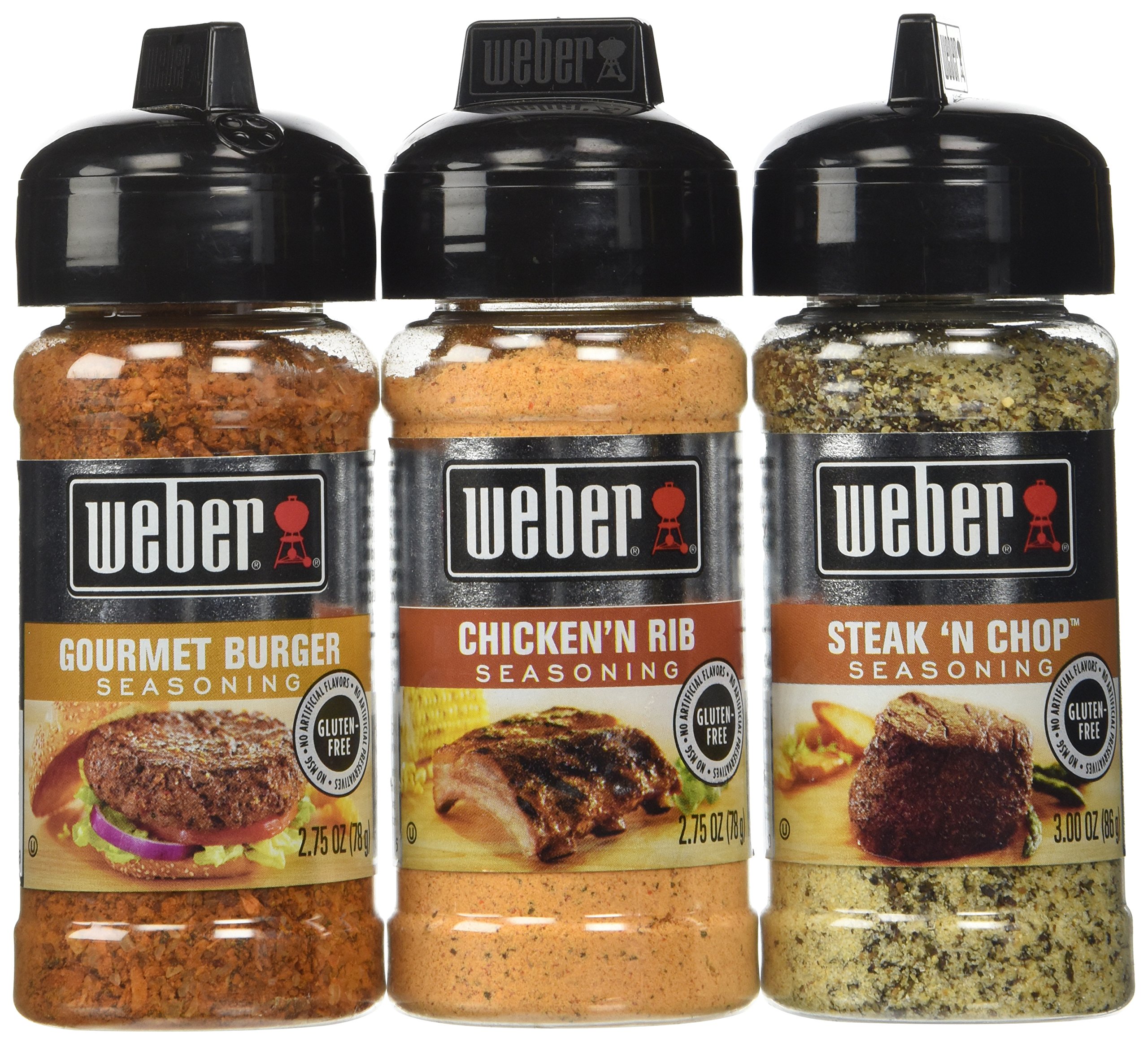 Weber Seasoning Variety 3 SAF21 Flavor Pack 2.5 oz - Steak ‘N Chop - Chicken ‘N Rib - Gourmet ...