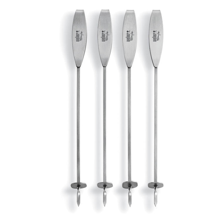 Weber Style Four Piece Flat Skewer with Ring - Walmart.com