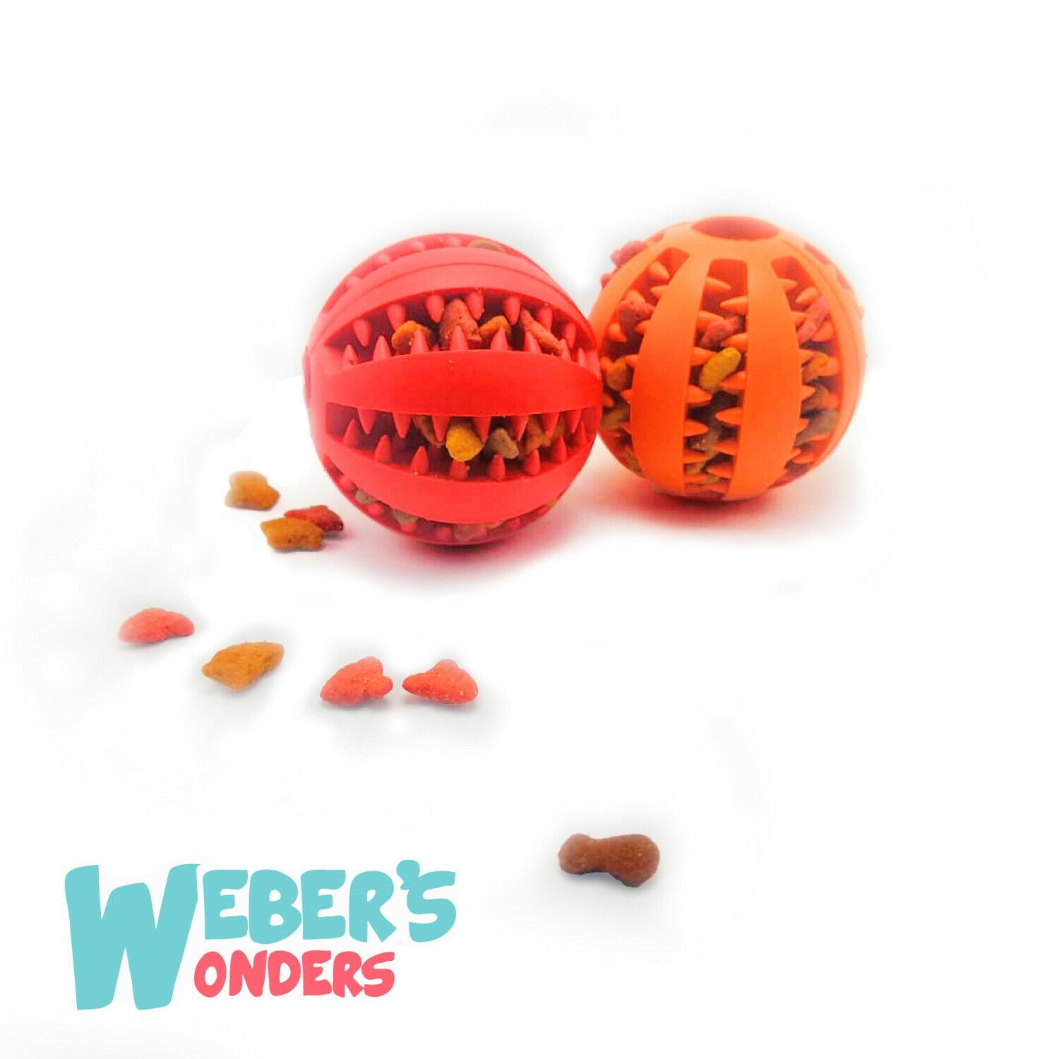 Weber's Wonders Treat Balls for Dogs Interactive Food Dispensing Toy ...
