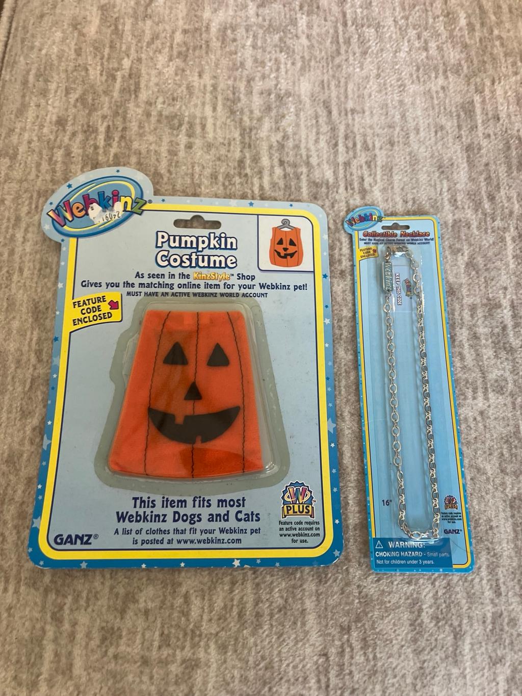 Webkinz Pet Clothing Pumpkin Costume for Dogs Cats With Necklace Sealed ...