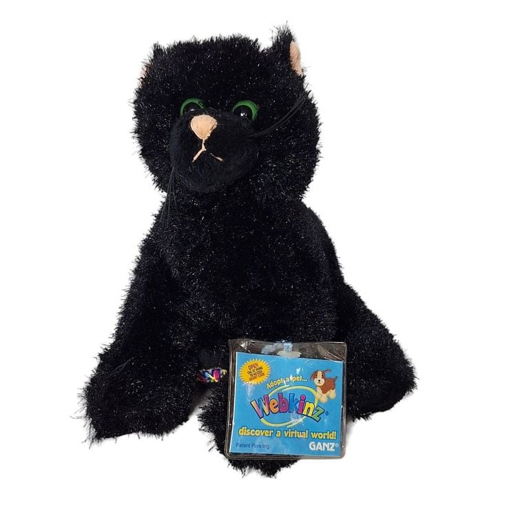 Webkinz Virtual Pet Plush - BLACK CAT (7")(NEW SEALED CODE)(BONUS 1 FUN ...