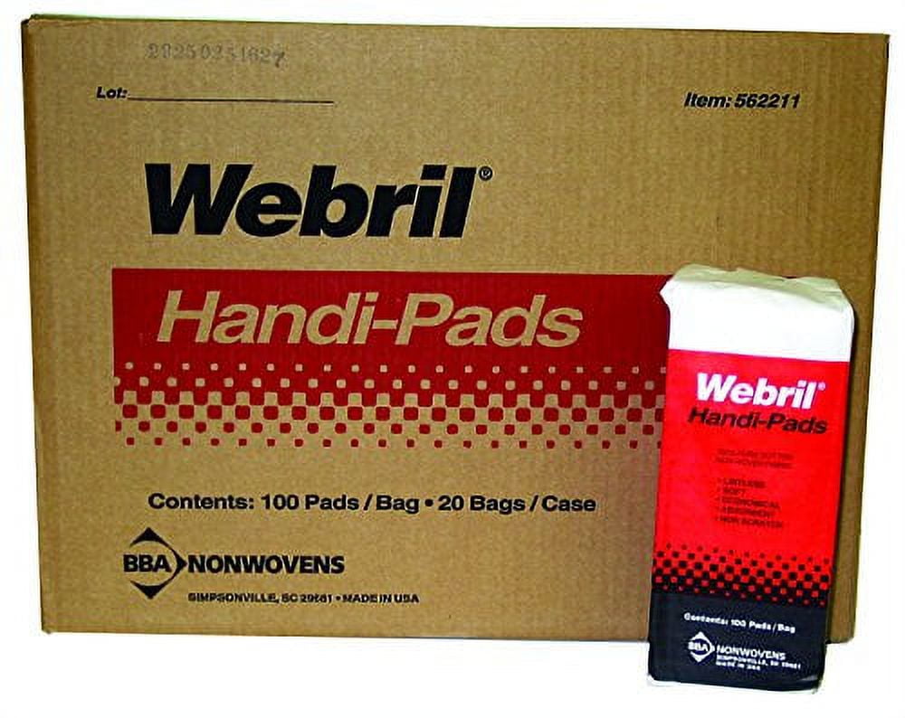 Webril Wipes 4" x 4" Cotton Pads Case Of 20 Packages Of 100 Pads (2000 ...