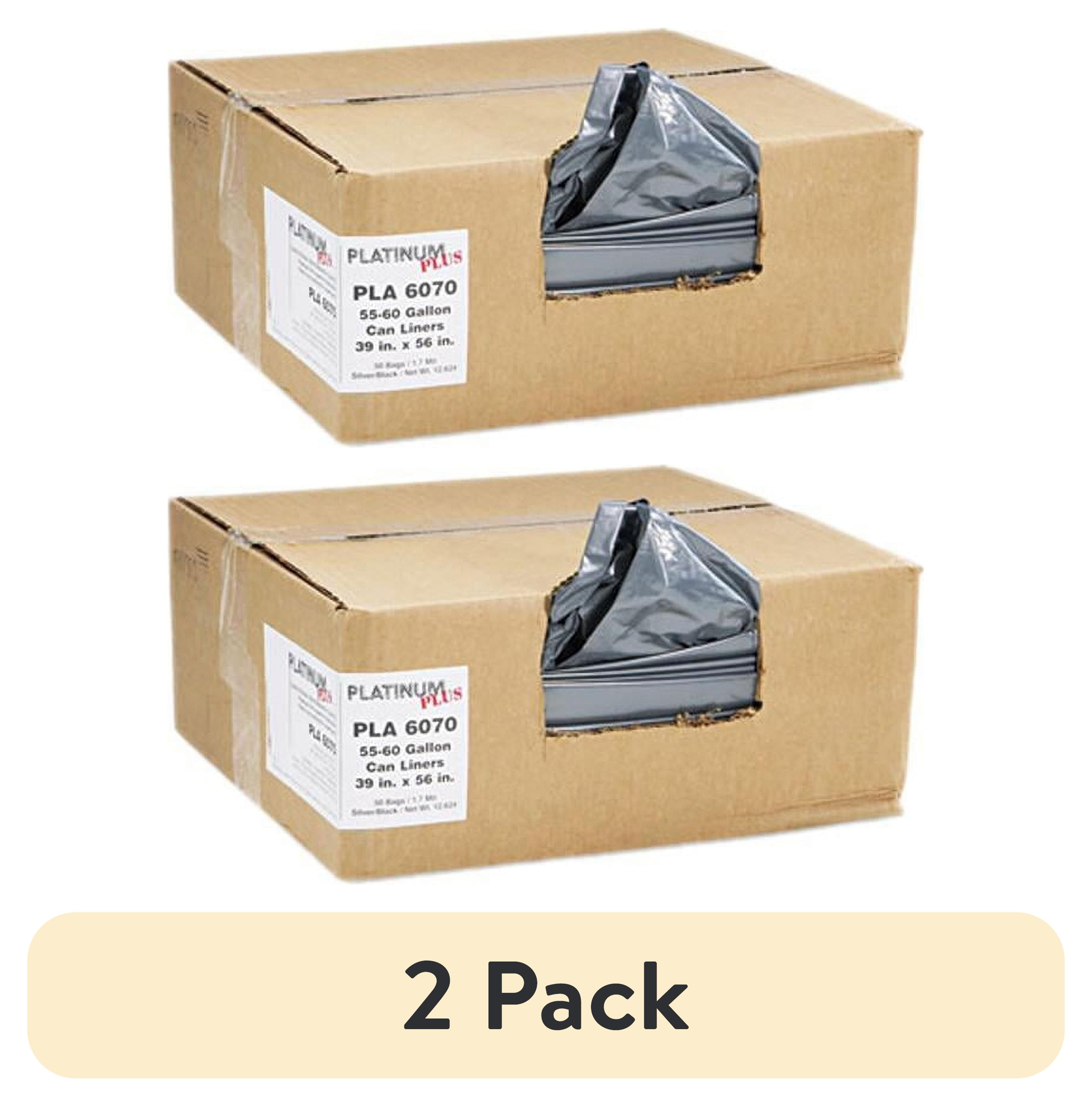 (2 pack) Webster Platinum Plus Black Can Liner, 60 Gallon, 50 Count ...