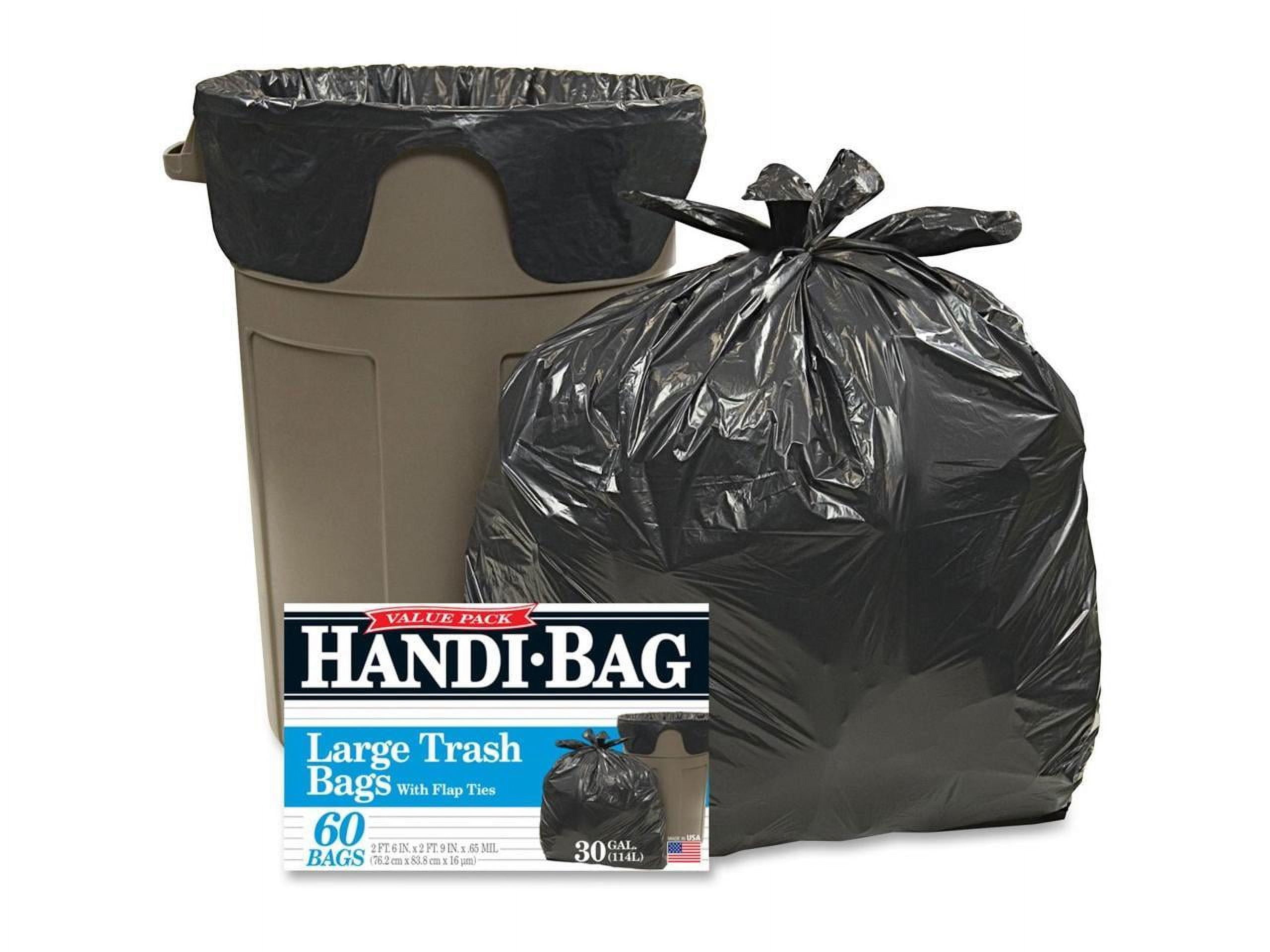 Webster Large Trash Handi-Bag Wastebasket Bags, 60/Box, Black, 30 gal ...