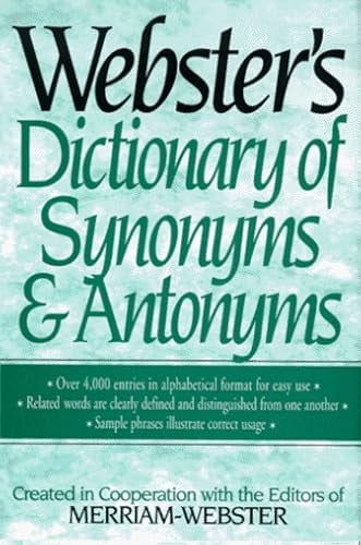 Pre-Owned Webster's Dictionary of Synonyms and Antonyms (Hardcover ...