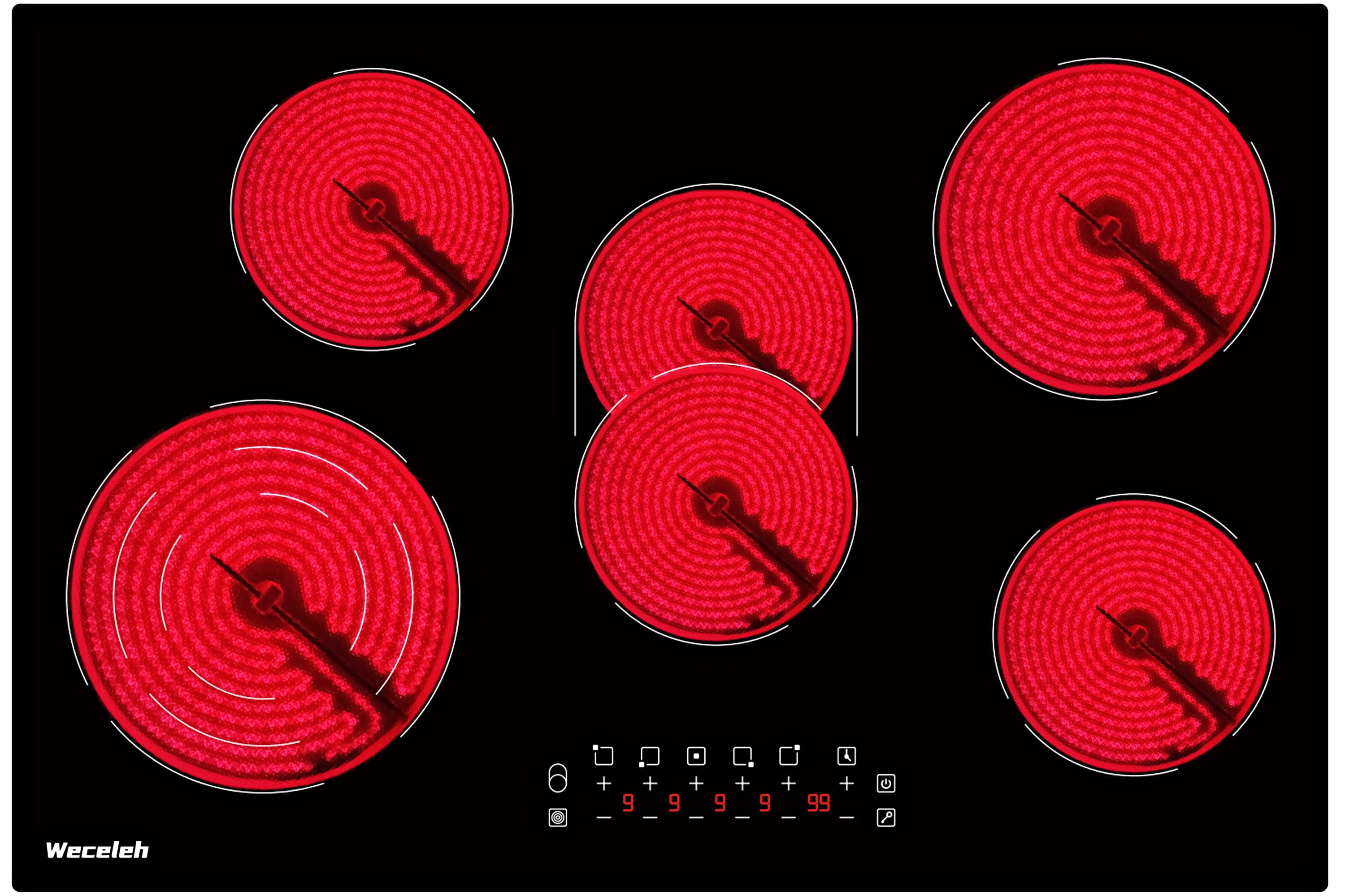 Weceleh Electric Cooktop 30 Inch 5 Burners, Electric Stove Top 30 Inch ...