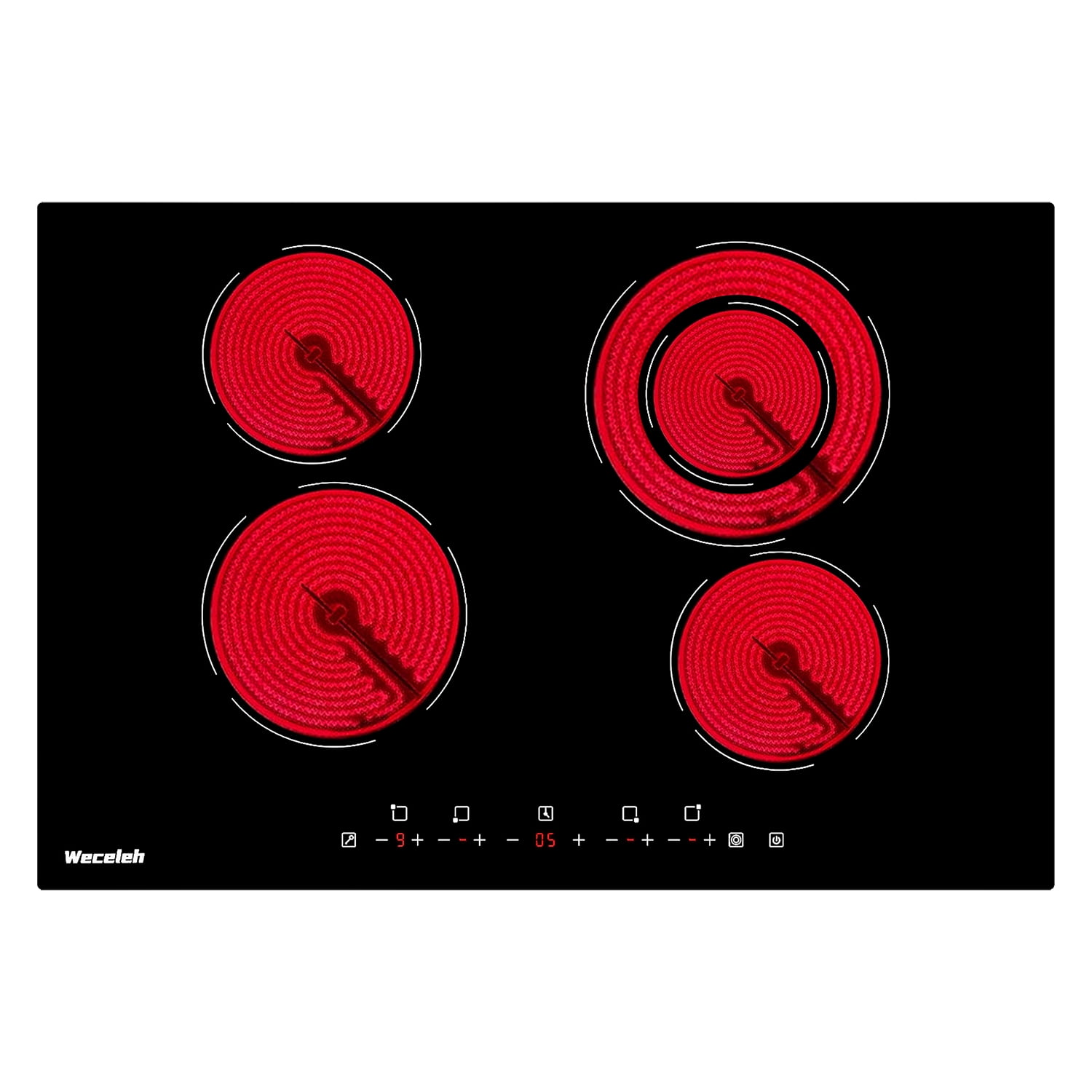 Weceleh Electric Cooktop, 30 Inch Built-in Ceramic Cooktops 6400W ...