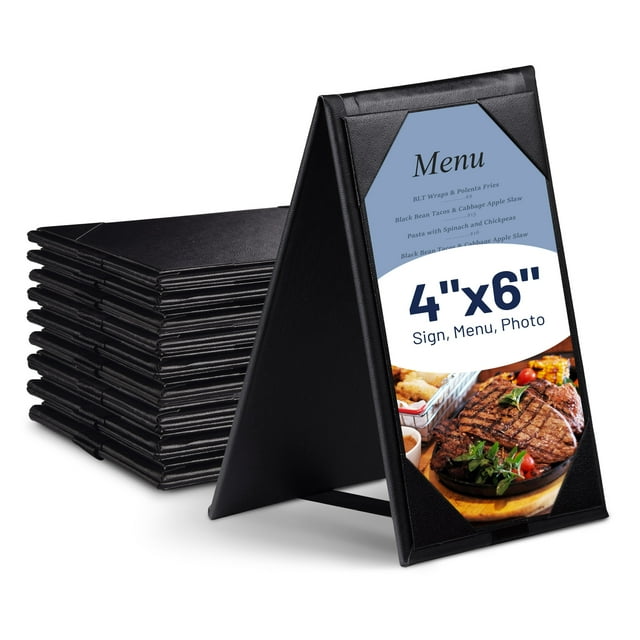 Wechef 10pcs 4x6in Double-Sided Menu A-Frame Holder, Ribbon Wedding ...
