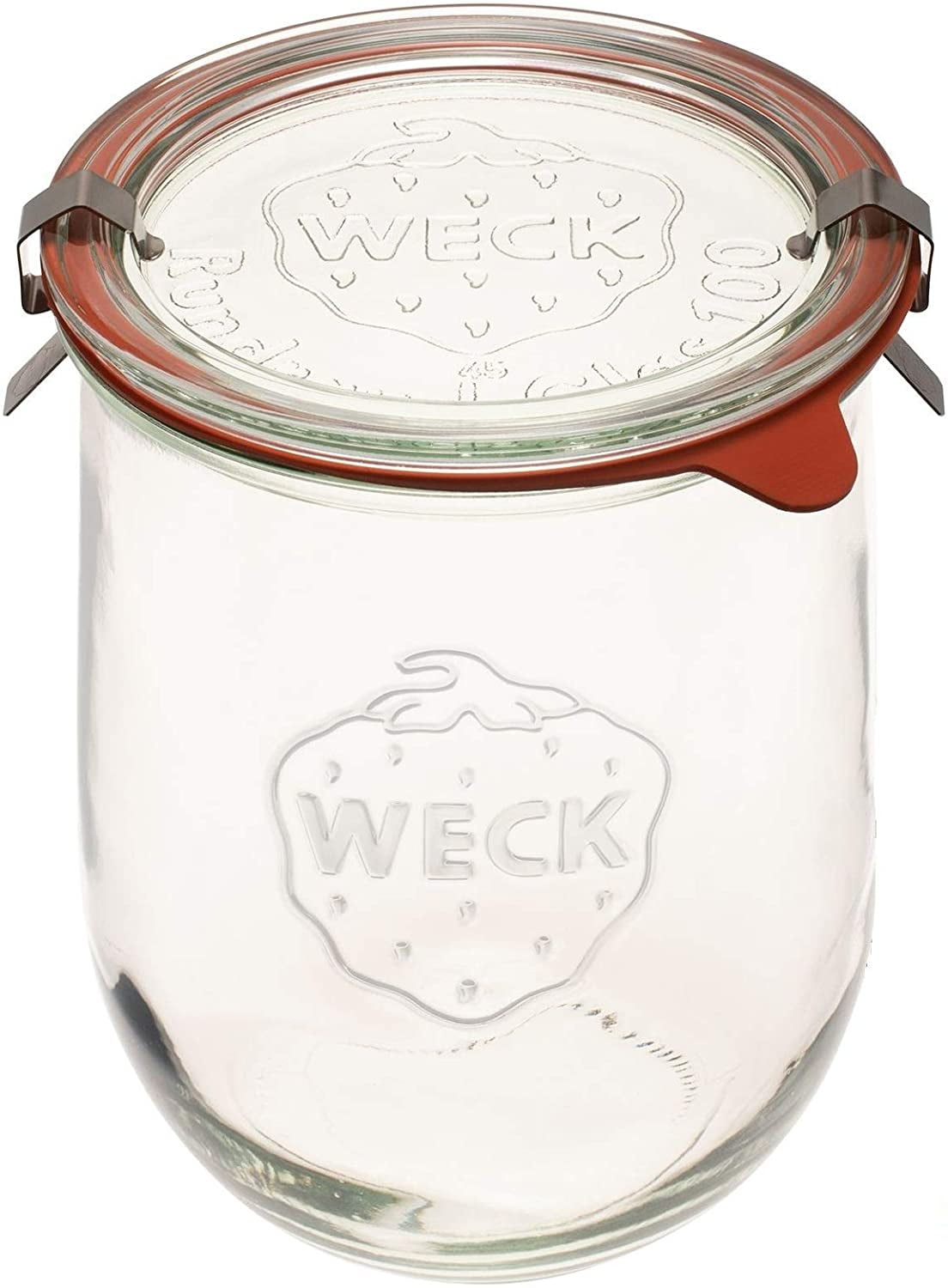Weck Tulip Jar 1 Liter Large Clear Wide Mouth Glass Jar for Sourdough Starter with Glass Lid ...