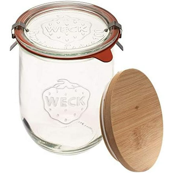 Weck Tulip Jar - 35.9 fl. oz (1 Liter) - Large Glass Container for ...