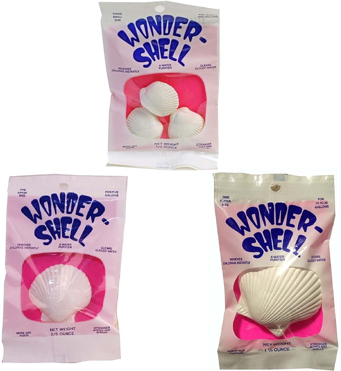 Weco Wonder Shell Natural Minerals Combo Pack 3-Small Shells, 1- Large ...