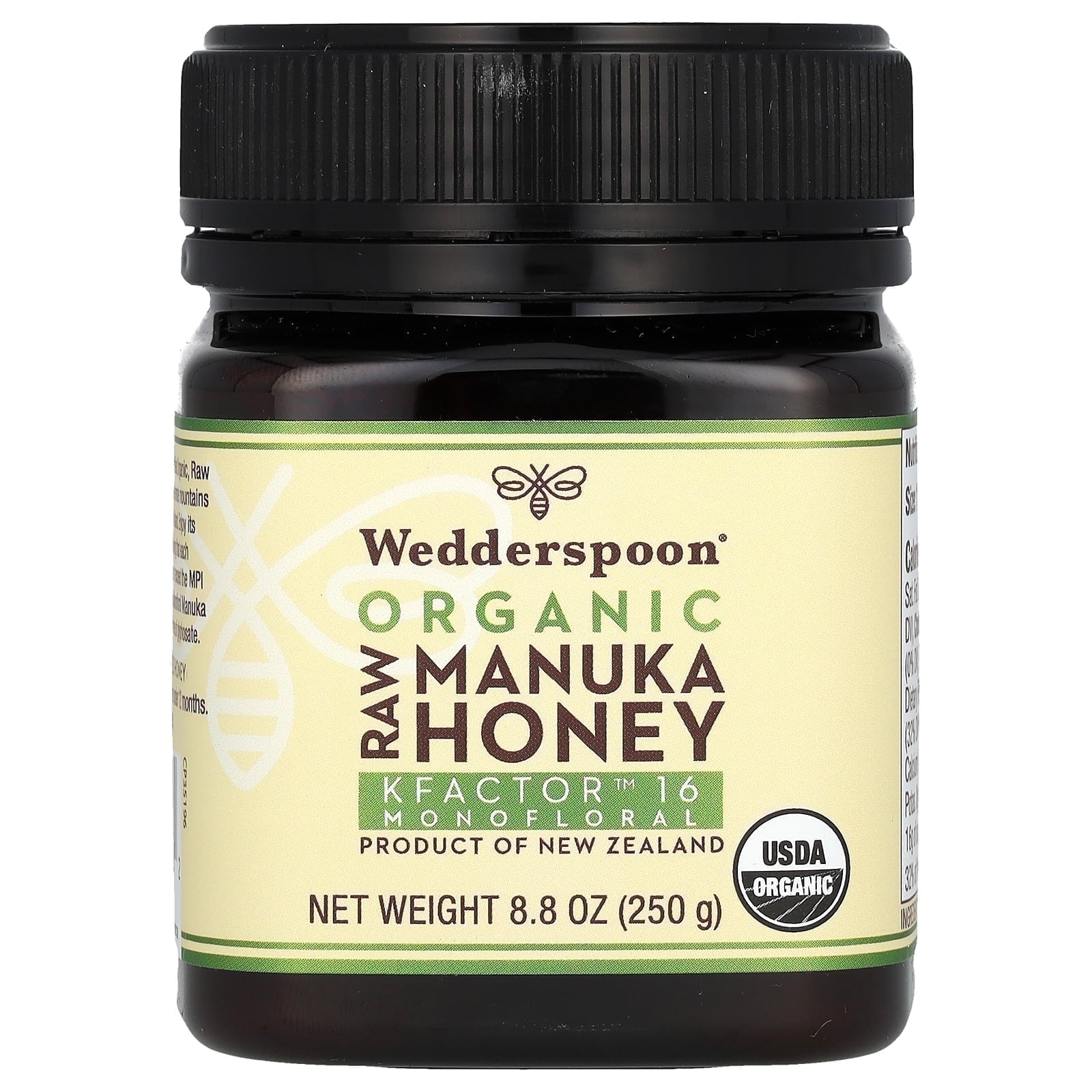 Wedderspoon Organic Raw Non-GMO Manuka Honey, KFactor 16, 8.8 oz ...