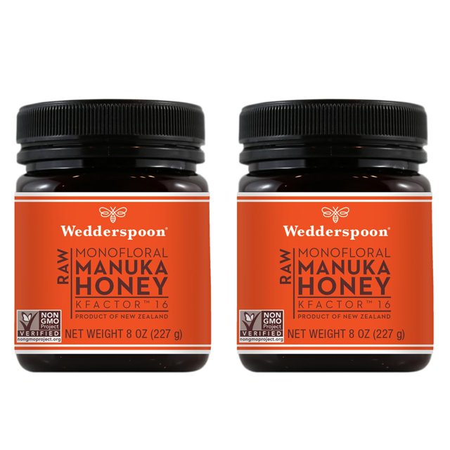 Wedderspoon Raw Premium Manuka BDF32 Honey, KFactor 16, 8 Oz (Pack of 2 ...