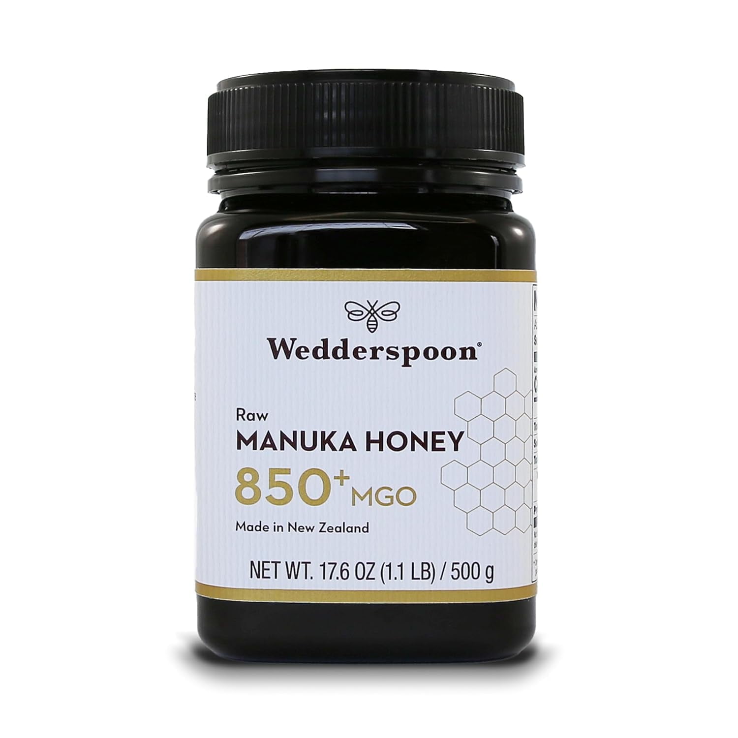 Wedderspoon Raw Premium Manuka Honey, MGO 850, 17.6 Oz, Unpasteurized ...