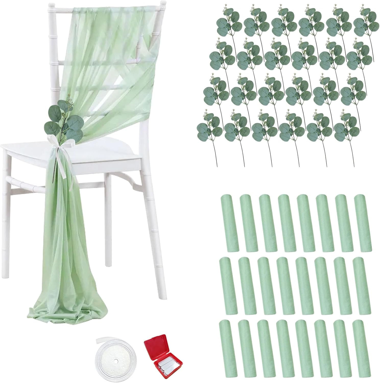 Wedding Aisle Chair Decorations: Chair Sashes with Ribbon and ...
