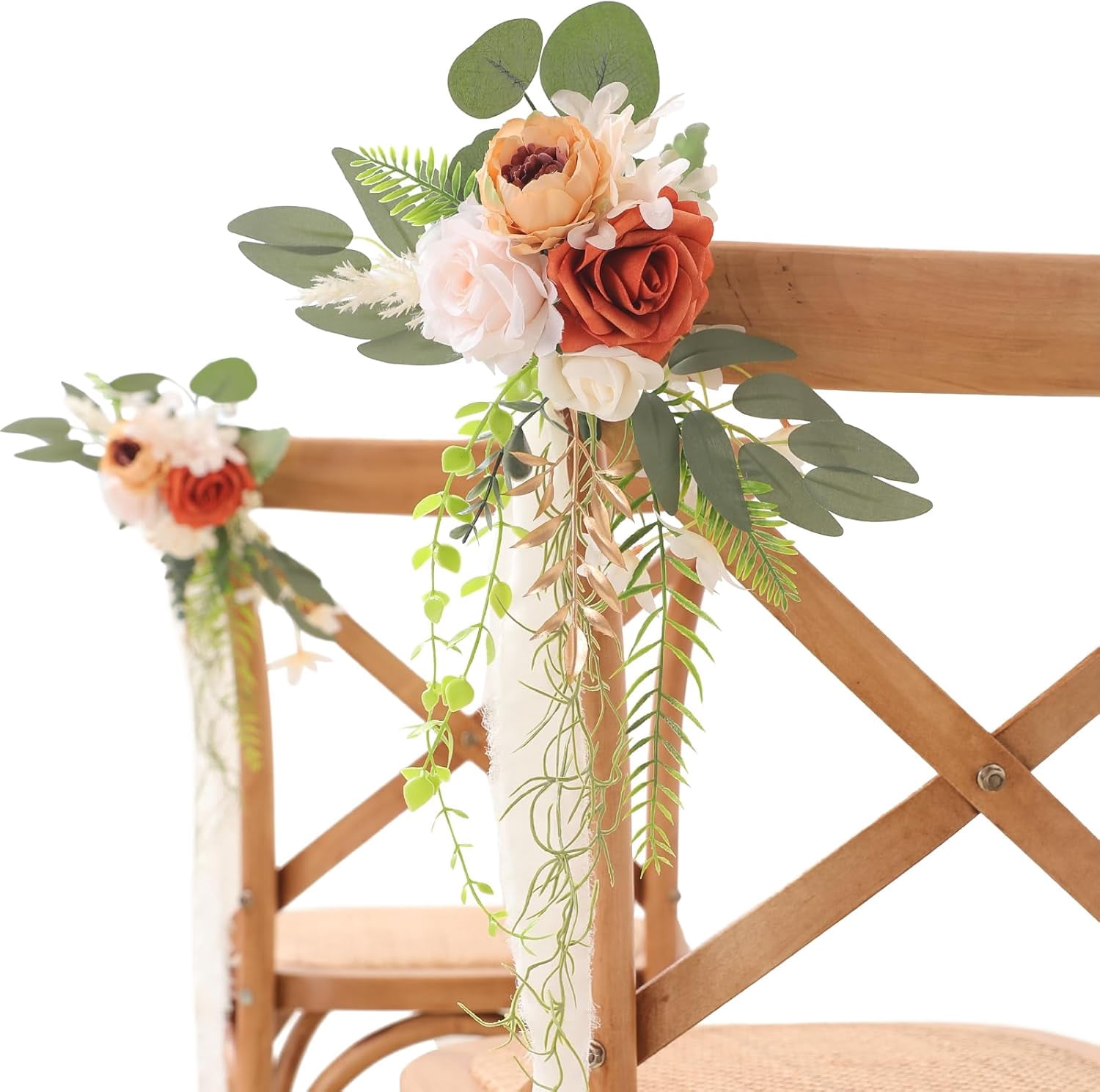 Wedding Aisle Decorations 8pcs Chair Decorations Artificial Flowers for ...