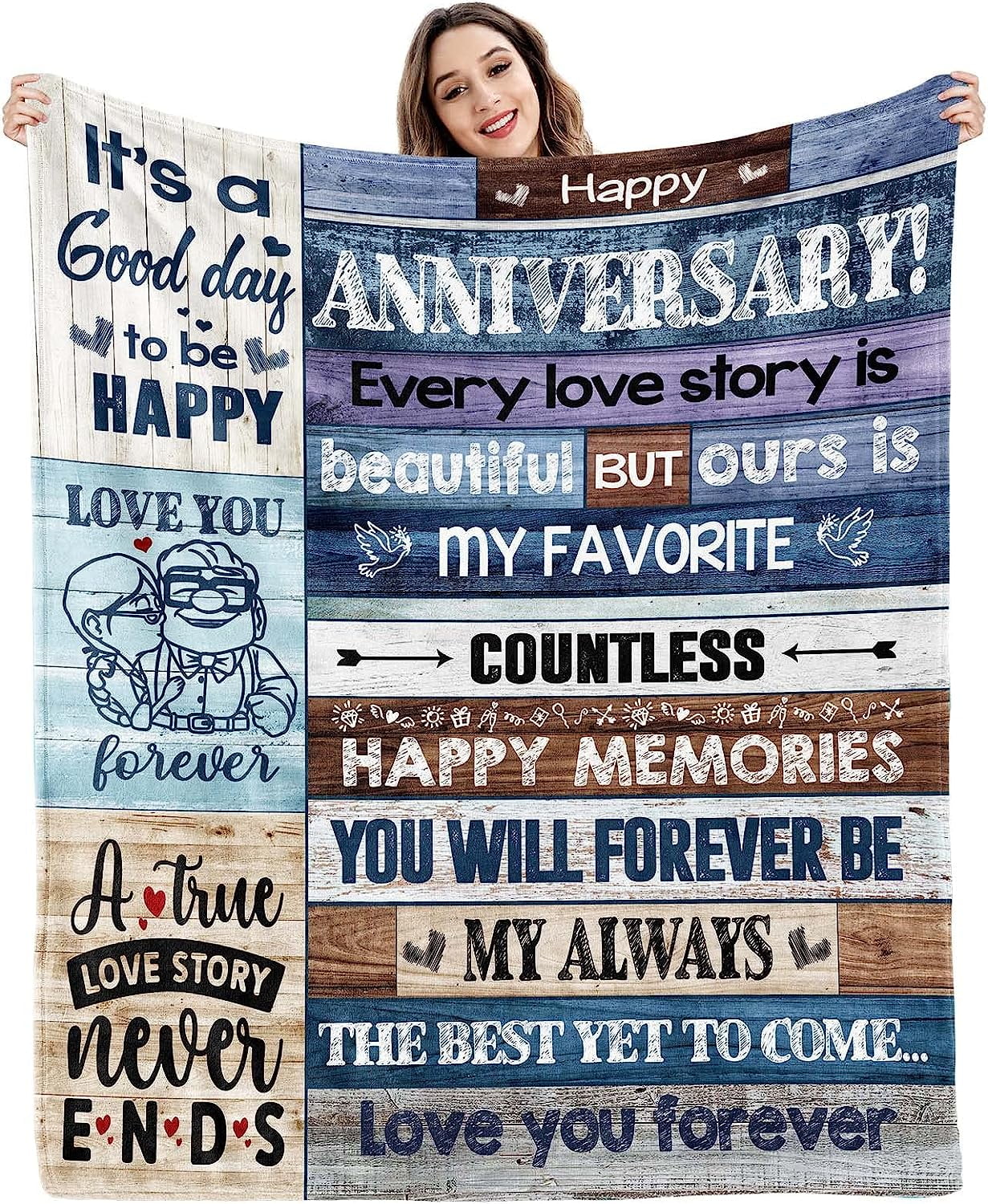 Wedding Anniversary Blanket Gifts for Him Her Best Romantic Anniversary ...