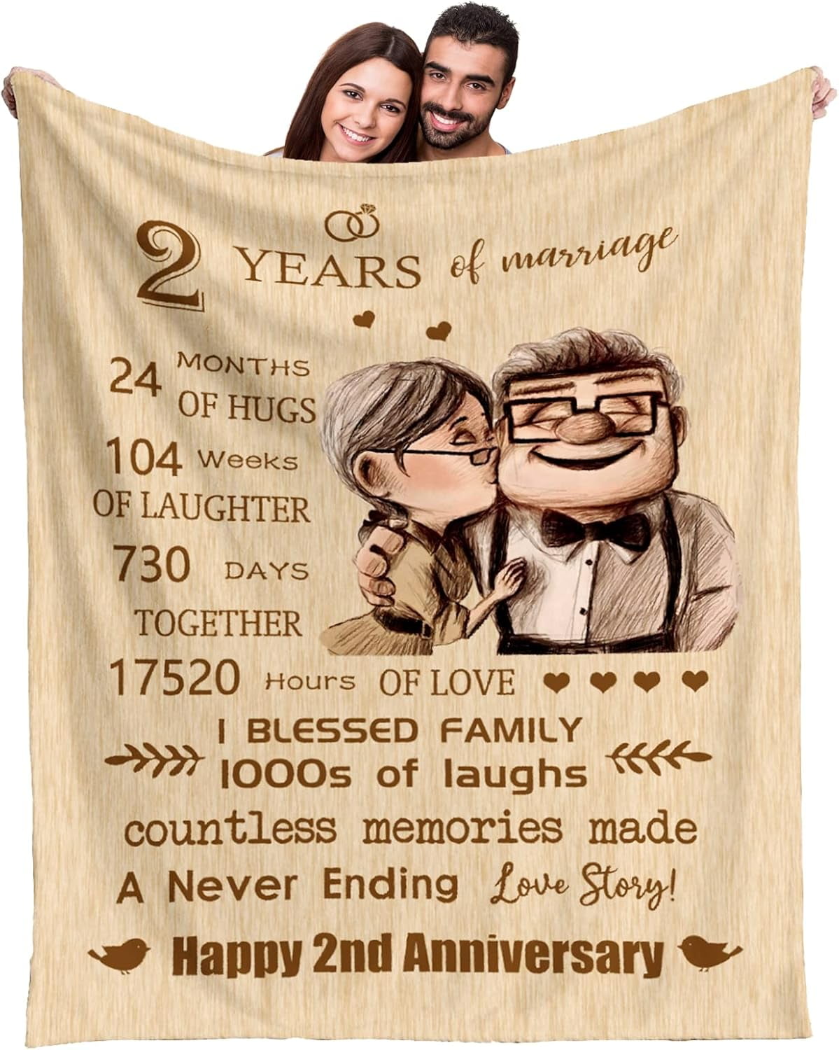 Wedding Anniversary Blanket Gifts for Her Wedding Gift for Wife Husband ...