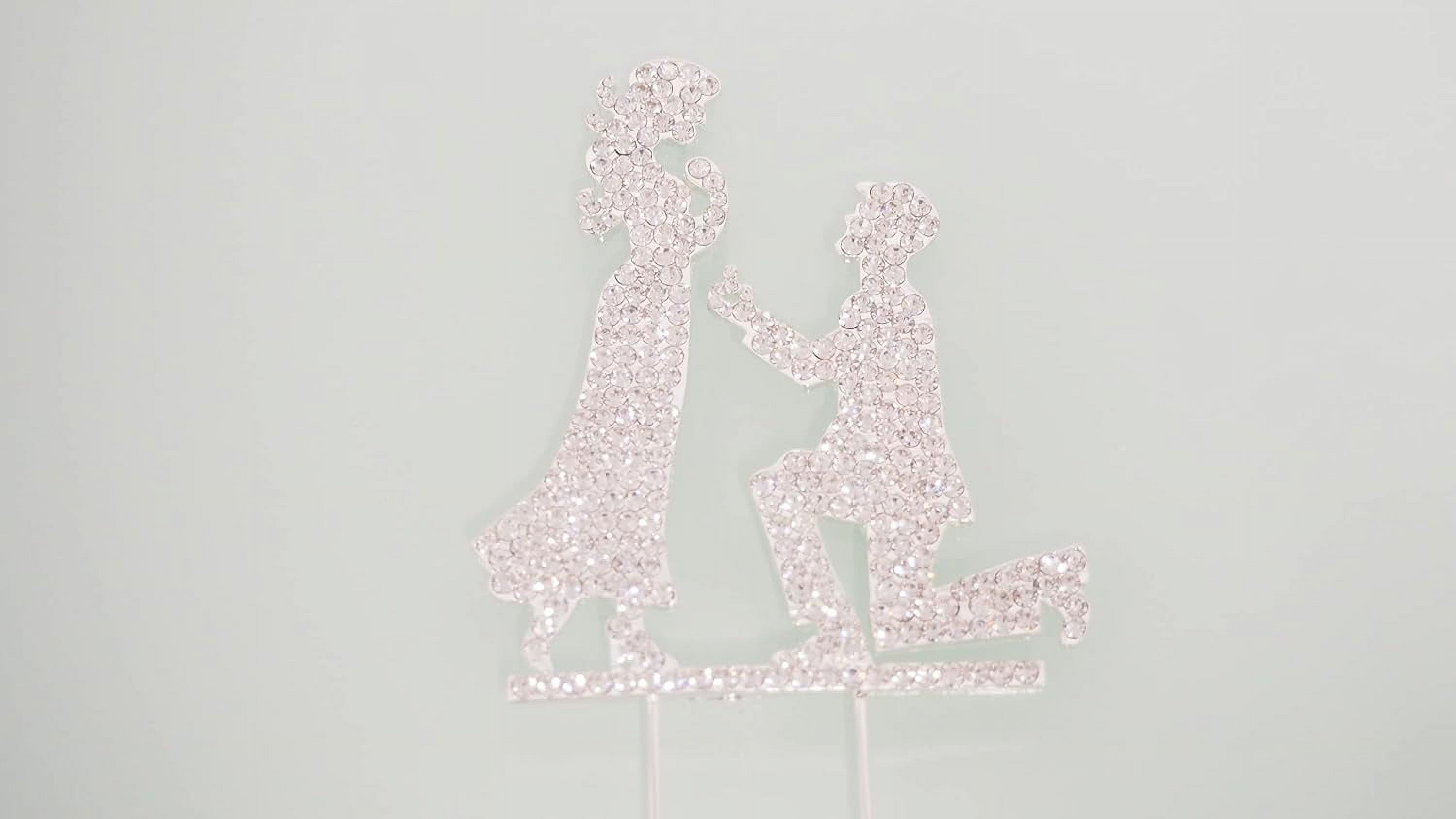 Wedding Anniversary Cake Topper Crystal Bling Bride Groom Husband Wife ... Wedding Anniversary Cake Topper Crystal Bling Bride Groom Husband Wife ...