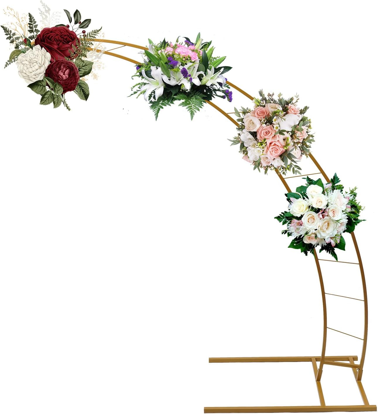 Wedding Arch, 6.5ft Gold Metal Crescent Moon Wedding Arch Stand, Curved ...