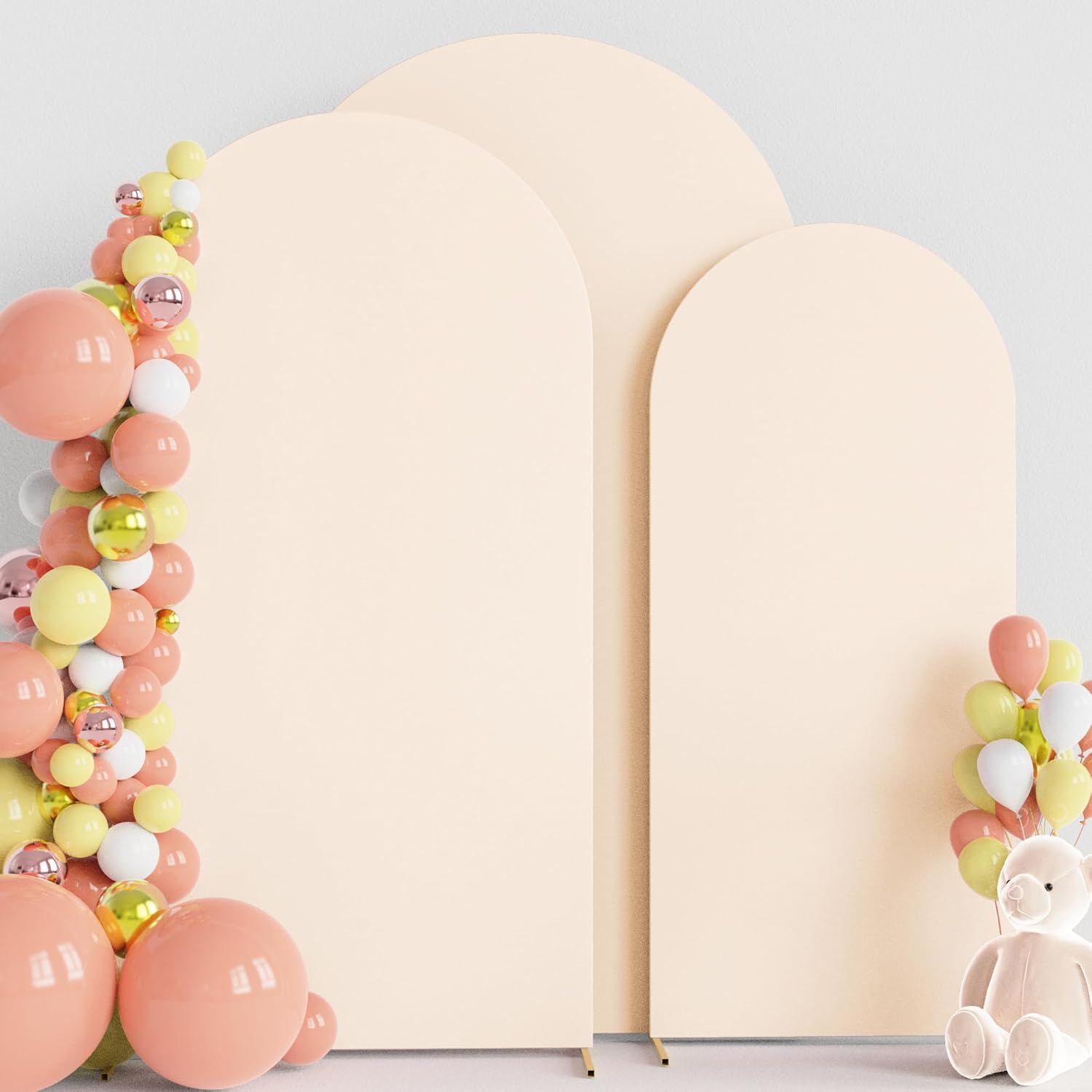 Wedding Arch Backdrop Cover (8FT, 7.2FT, 6.6FT) Set of 3 Spandex Fitted ...