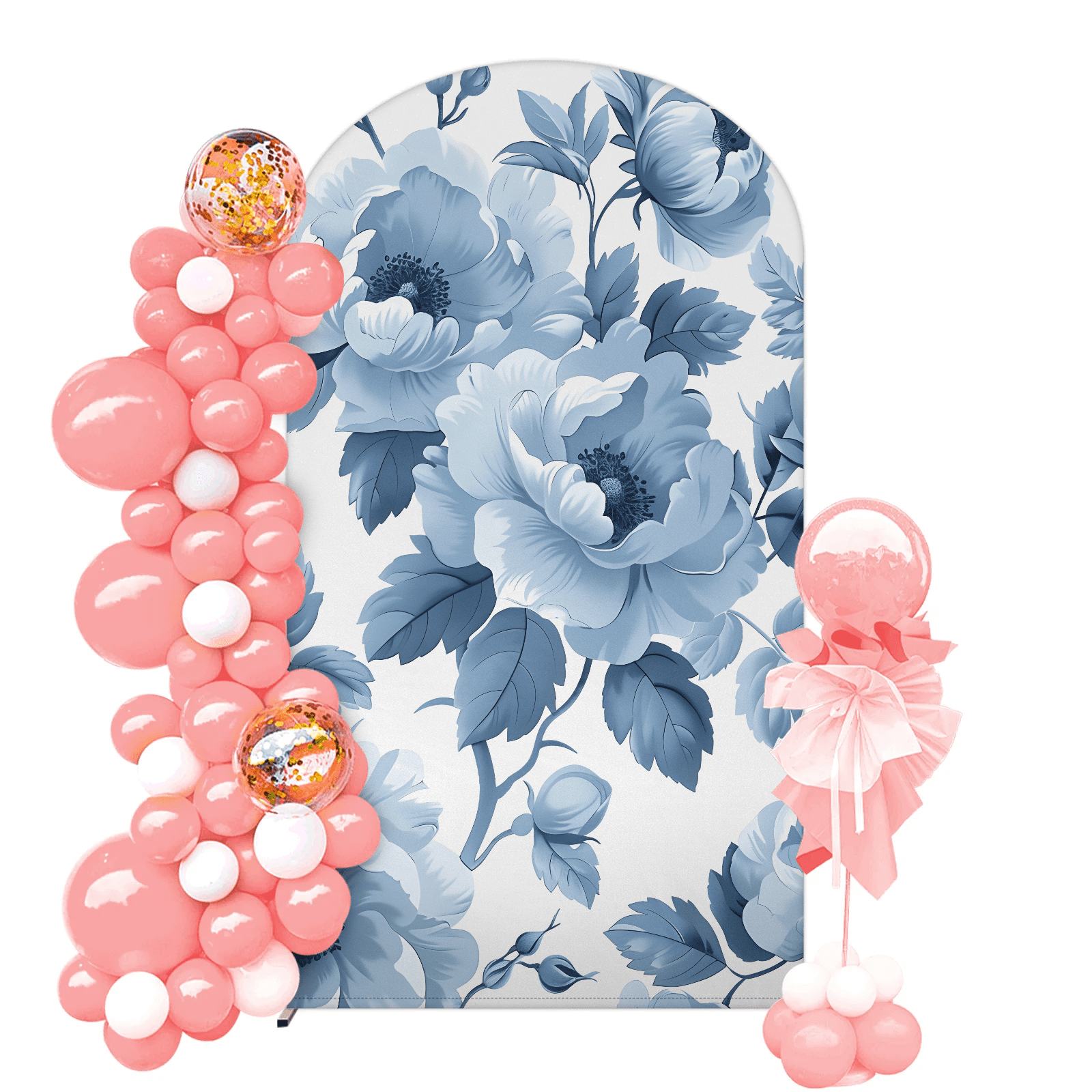 Wedding Arch Backdrop Cover Spandex Fitted Blue FlowerArch Cover Arches ...