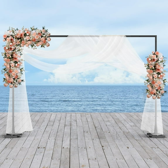 Wedding Arch Backdrop Stand 10FT x 7FT Heavy Duty Square Metal Frame ...