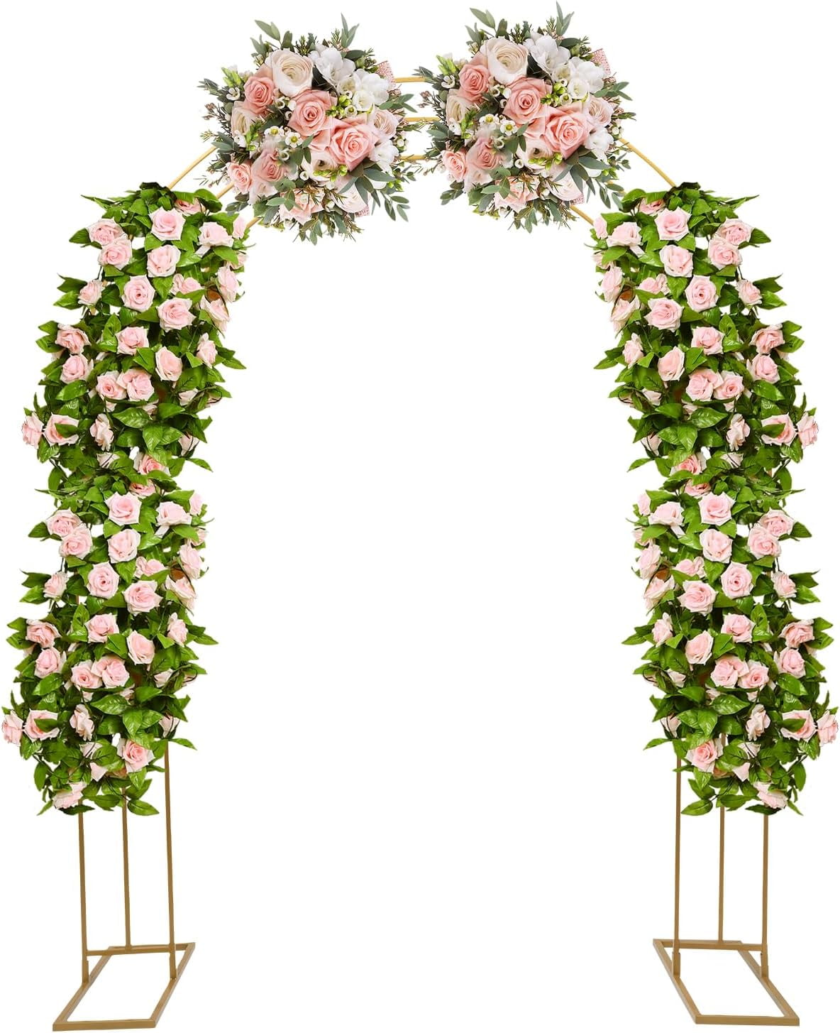 Wedding Arch Backdrop Stand, 3-Layer 8.53Ft 3 Gold Metal Arch Stand ...
