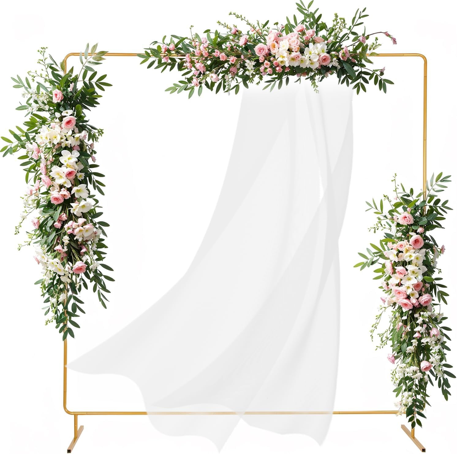 Wedding Arch Backdrop Stand, 6.6x6.6 FT Gold Wedding Arches for ...
