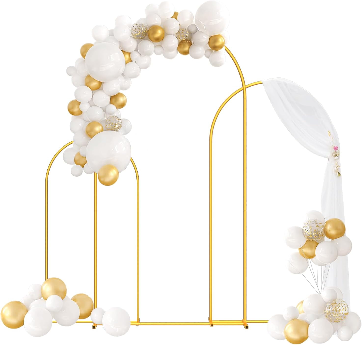 Wedding Arch Backdrop Stand - 6FT/5FT/4FT Set of 3 Metal Backdrop Arch ...