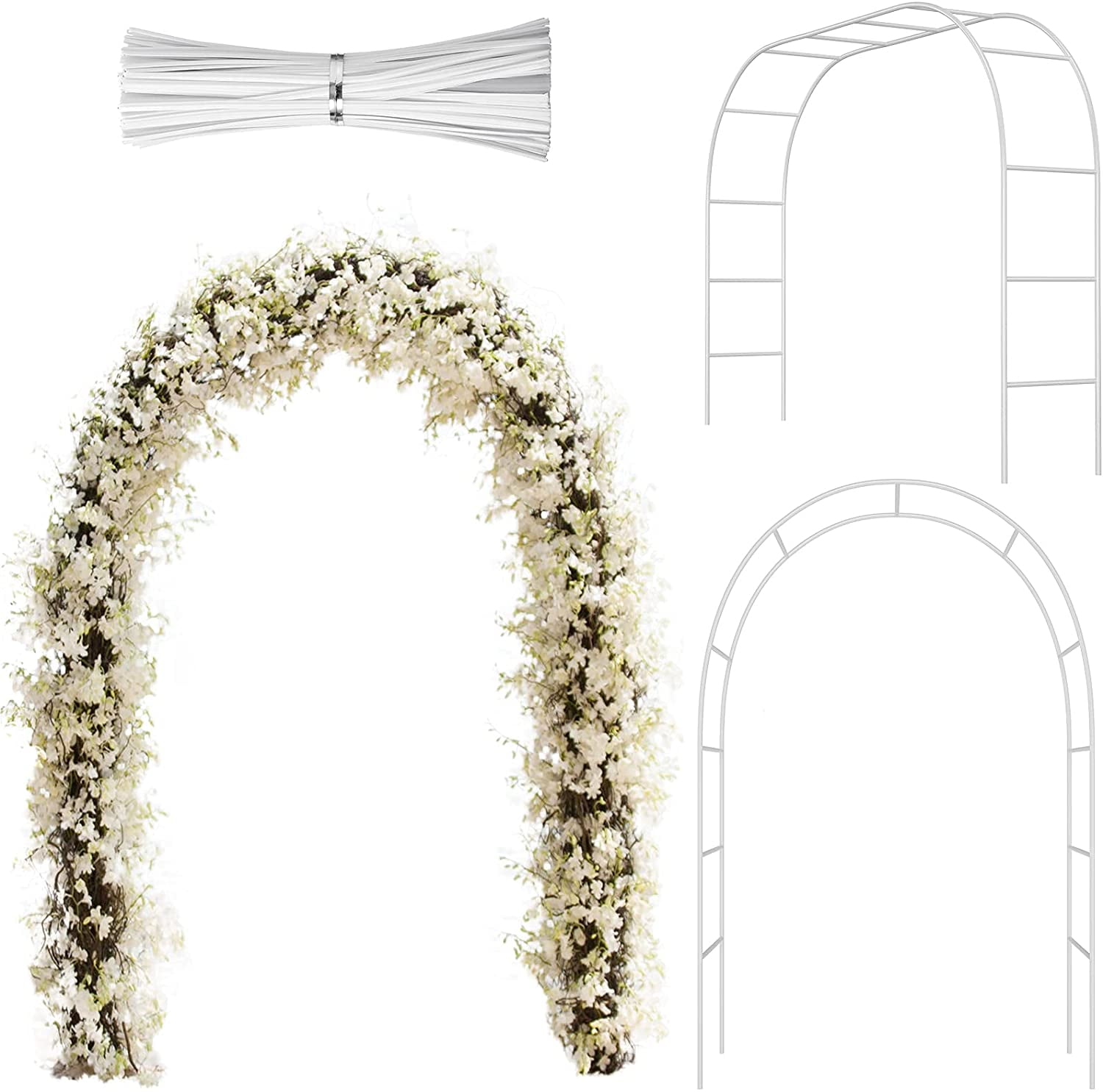 Wedding Arch Backdrop Stand 7. 8 ft Metal Garden Arch Arbor Climbing ...