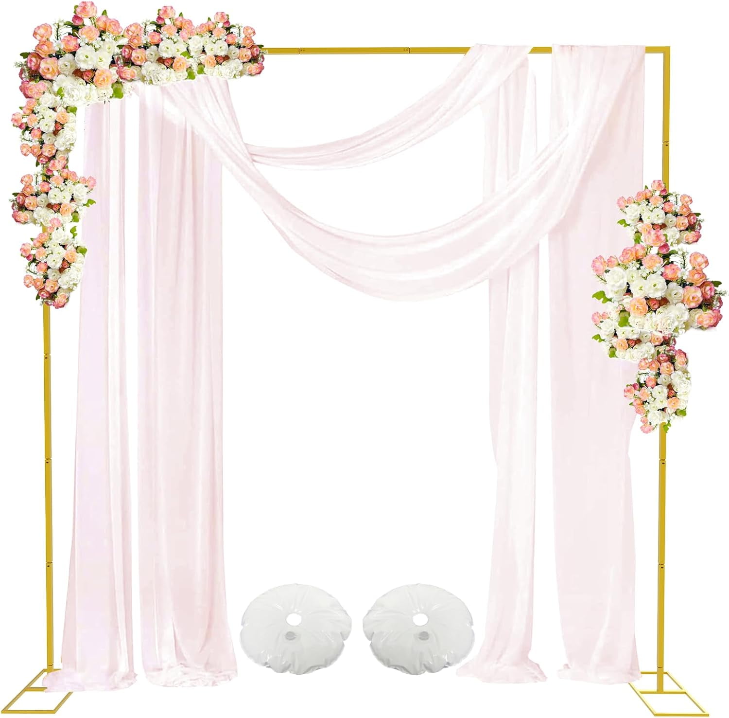Wedding Arch Backdrop Stand 8x8FT, Square Metal Arch Backdrop Frame ...