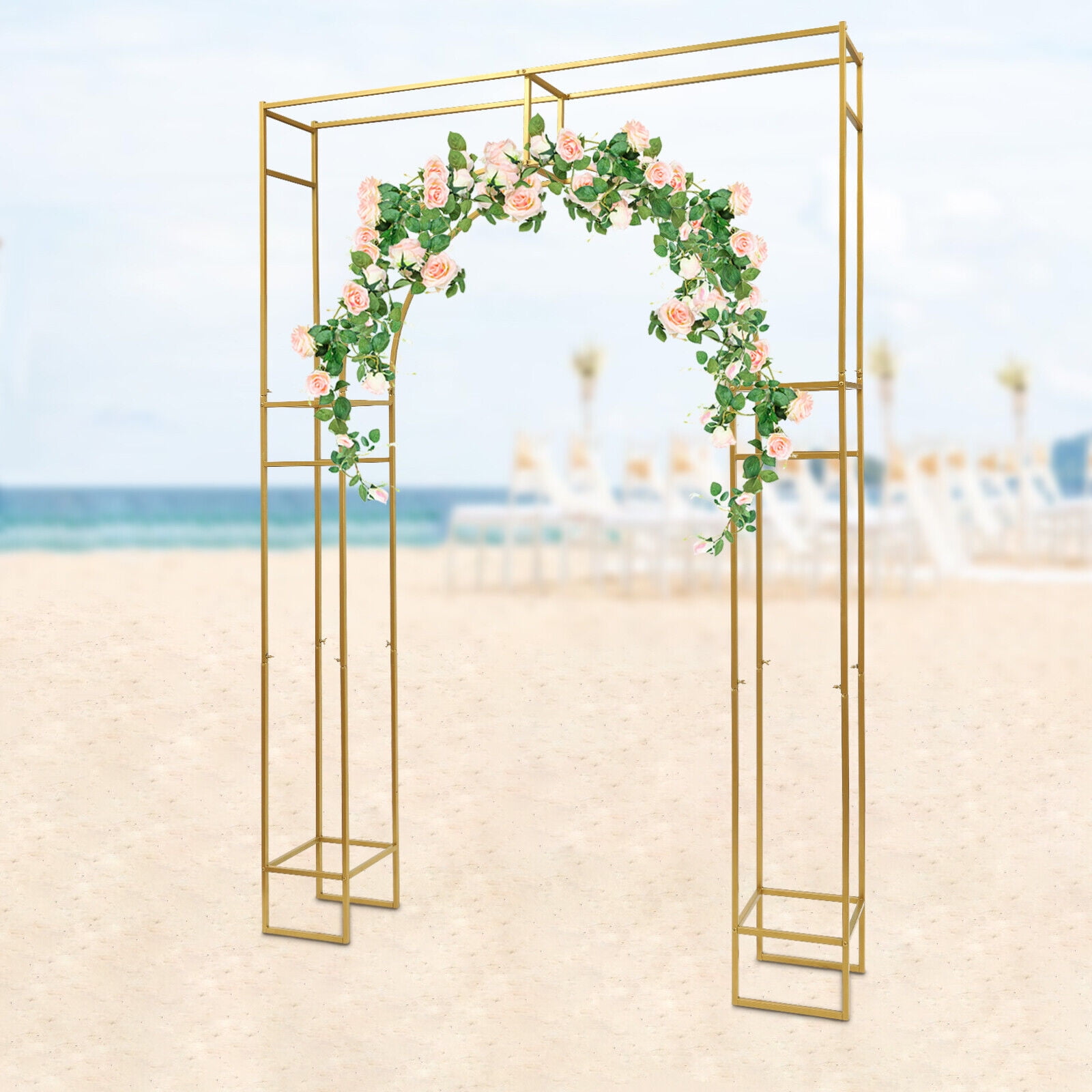 Wedding Arch Backdrop Stand Balloon Arch Kit Square Metal Balloon Arch ...
