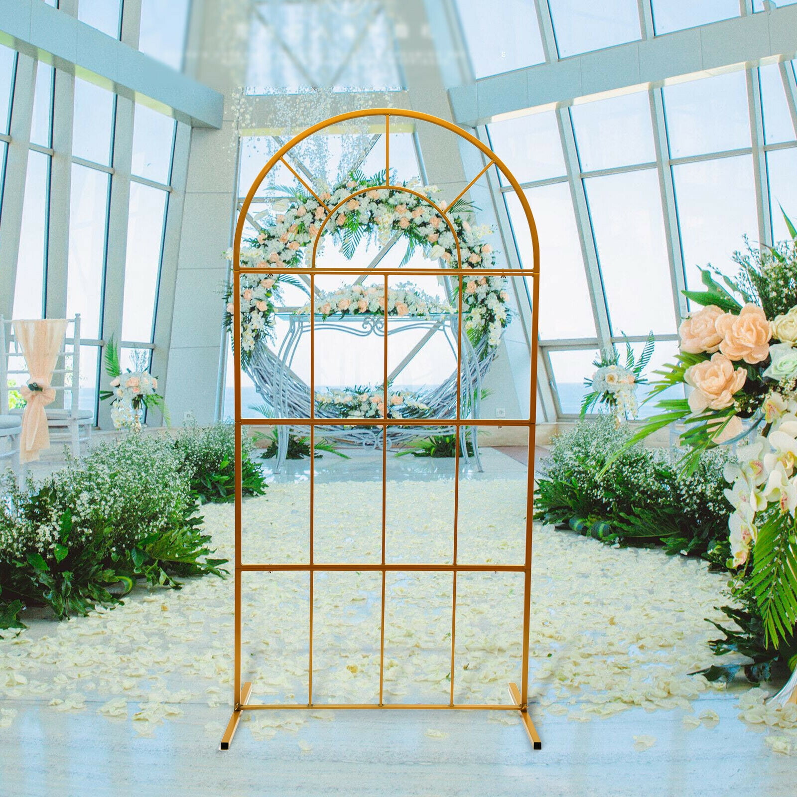 Wedding Arch Backdrop Stand Birthday Party Metal Balloon Tube Frame ...