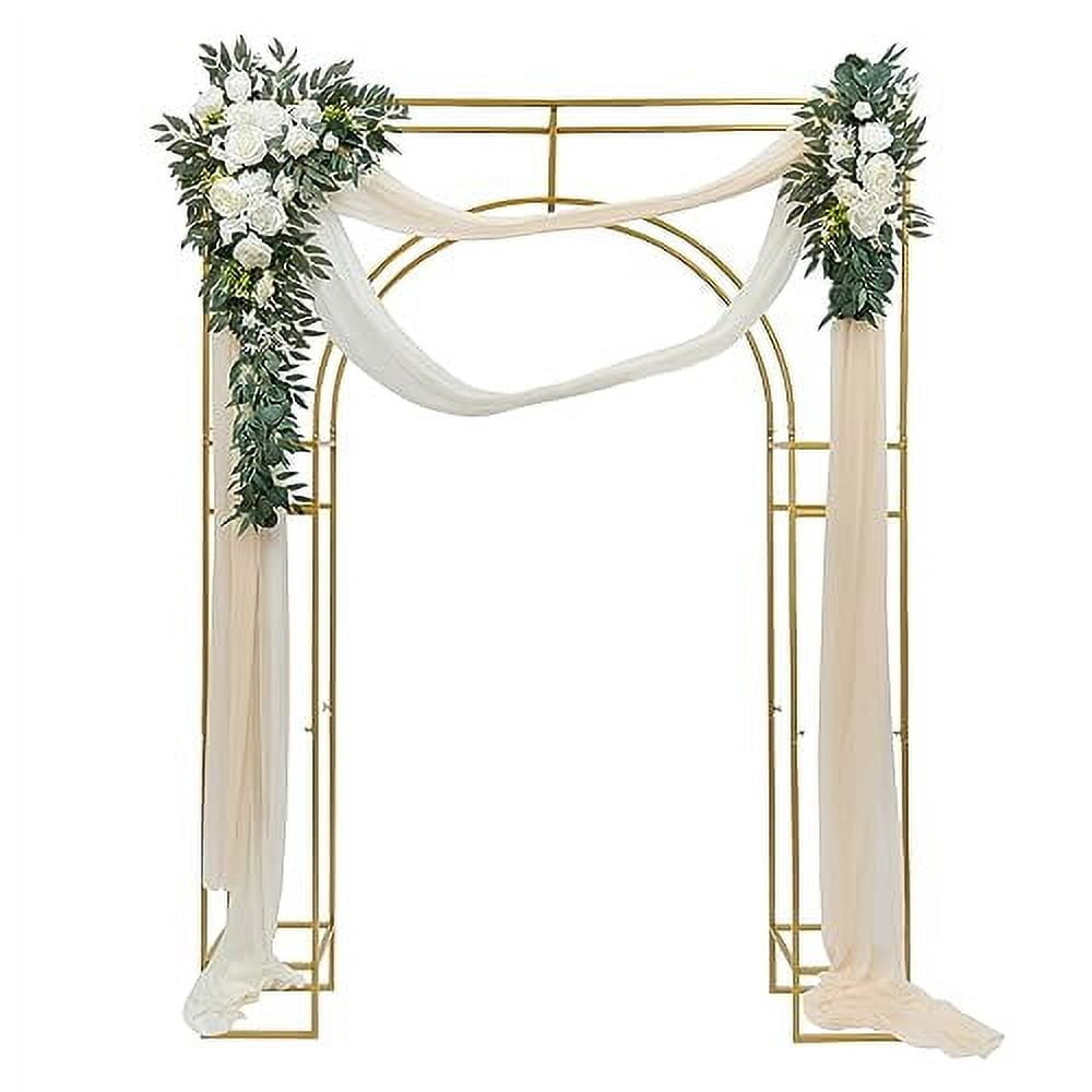 Wedding Arch Backdrop Stand, Gold Wedding Arches for Ceremony Square ...