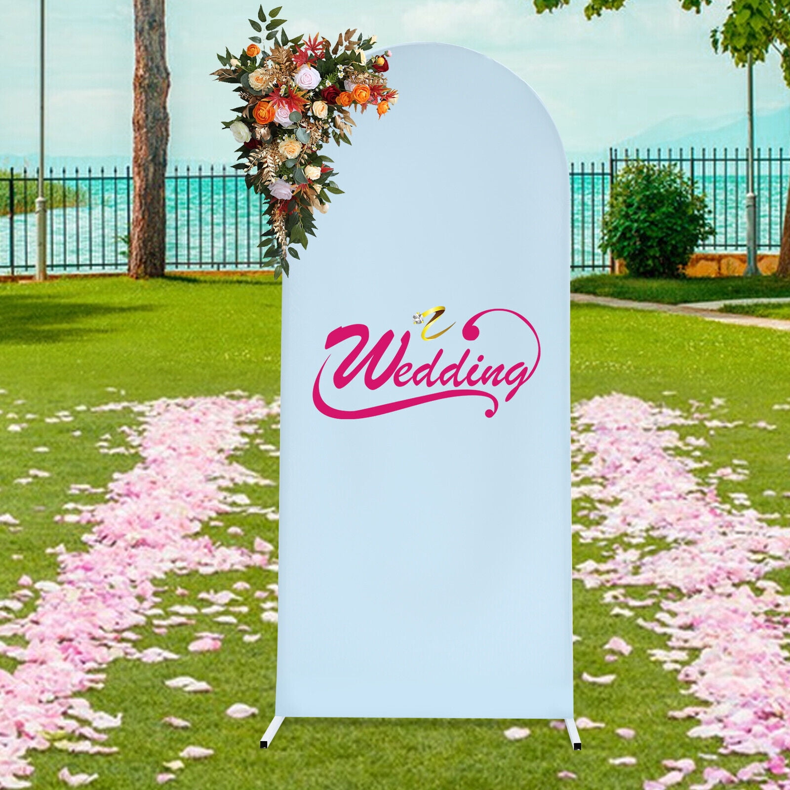 Wedding Arch Backdrop Stand Kit Detachable Balloon Arch Frame Stretchy ...