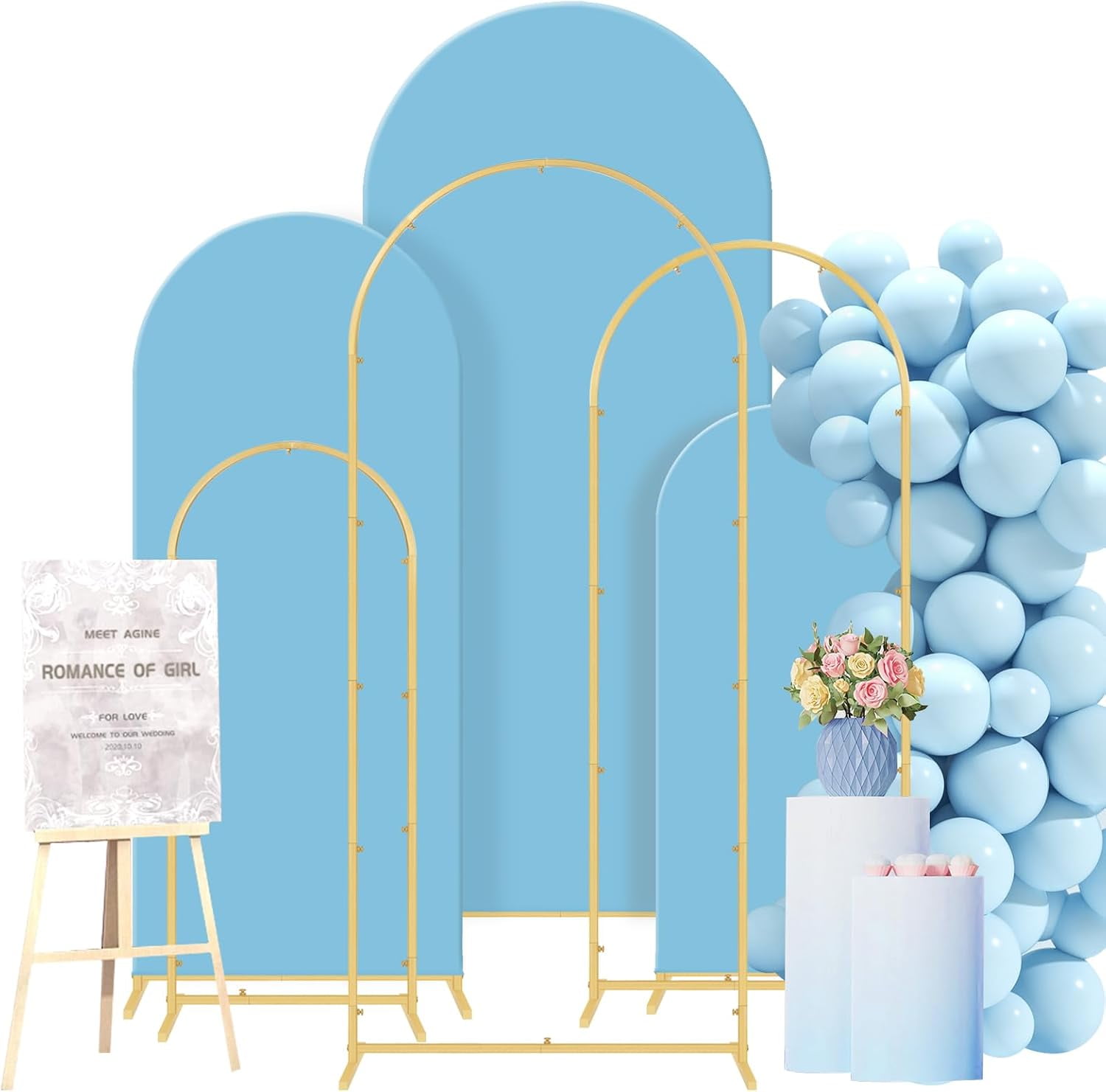 Wedding Arch Backdrop Stand Set of 3, (4, 5, 6)Metal Arch Backdrop ...