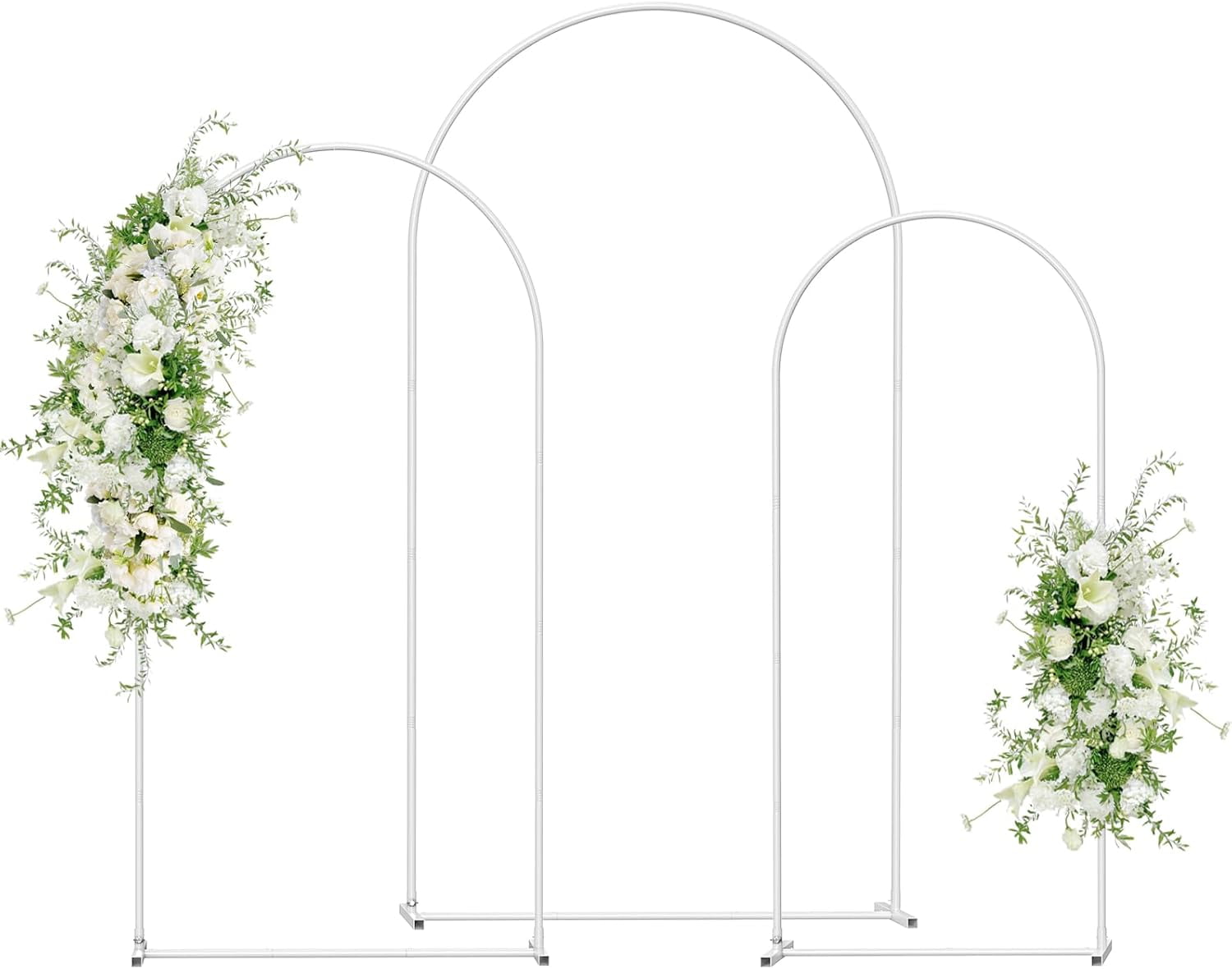 Wedding Arch Backdrop Stand Set of 3(7.3FT/6.6FT/6FT),Metal Balloon ...