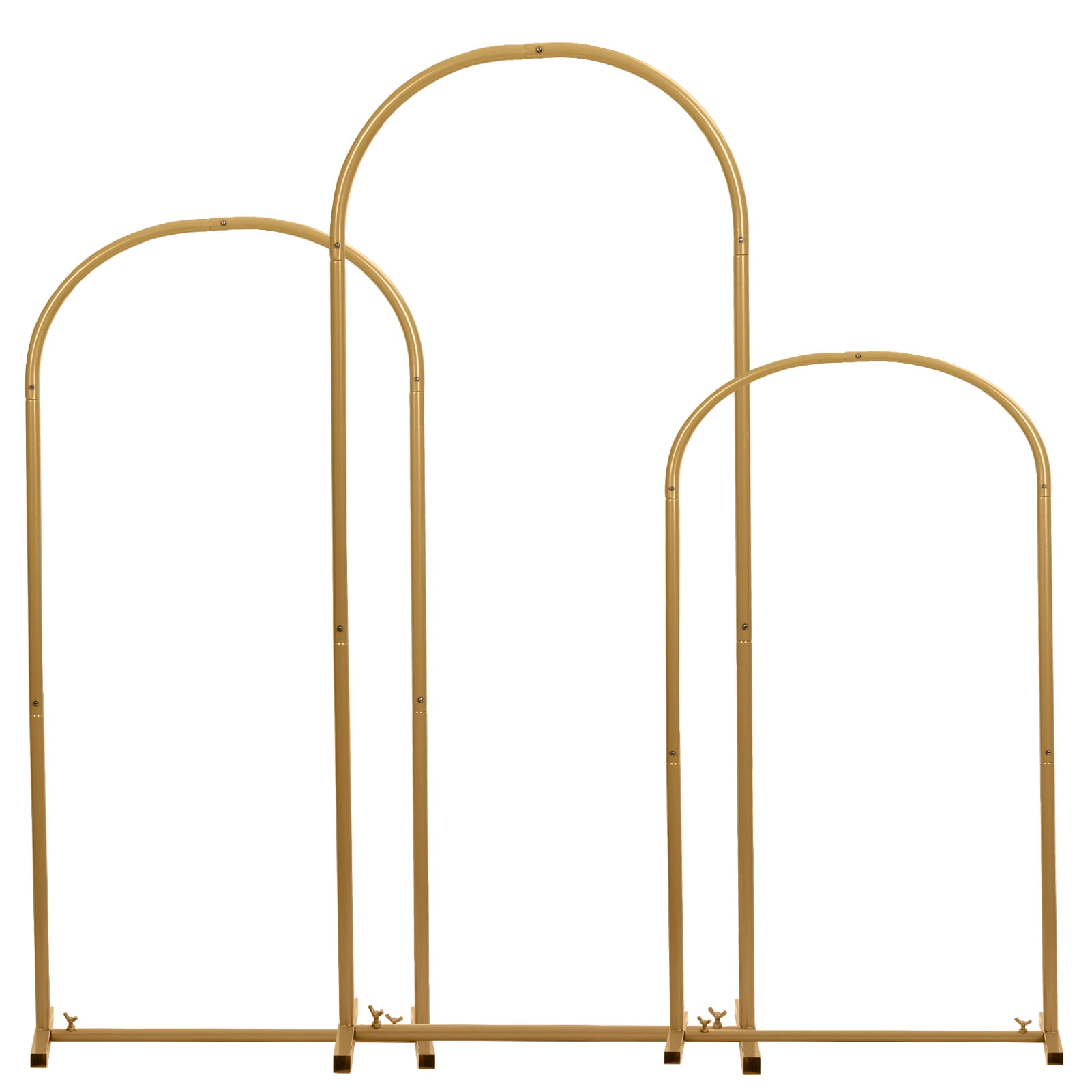 Wedding Arch Backdrop Stand Set, 3-Piece, 4FT/5FT/6FT, Stable Base ...