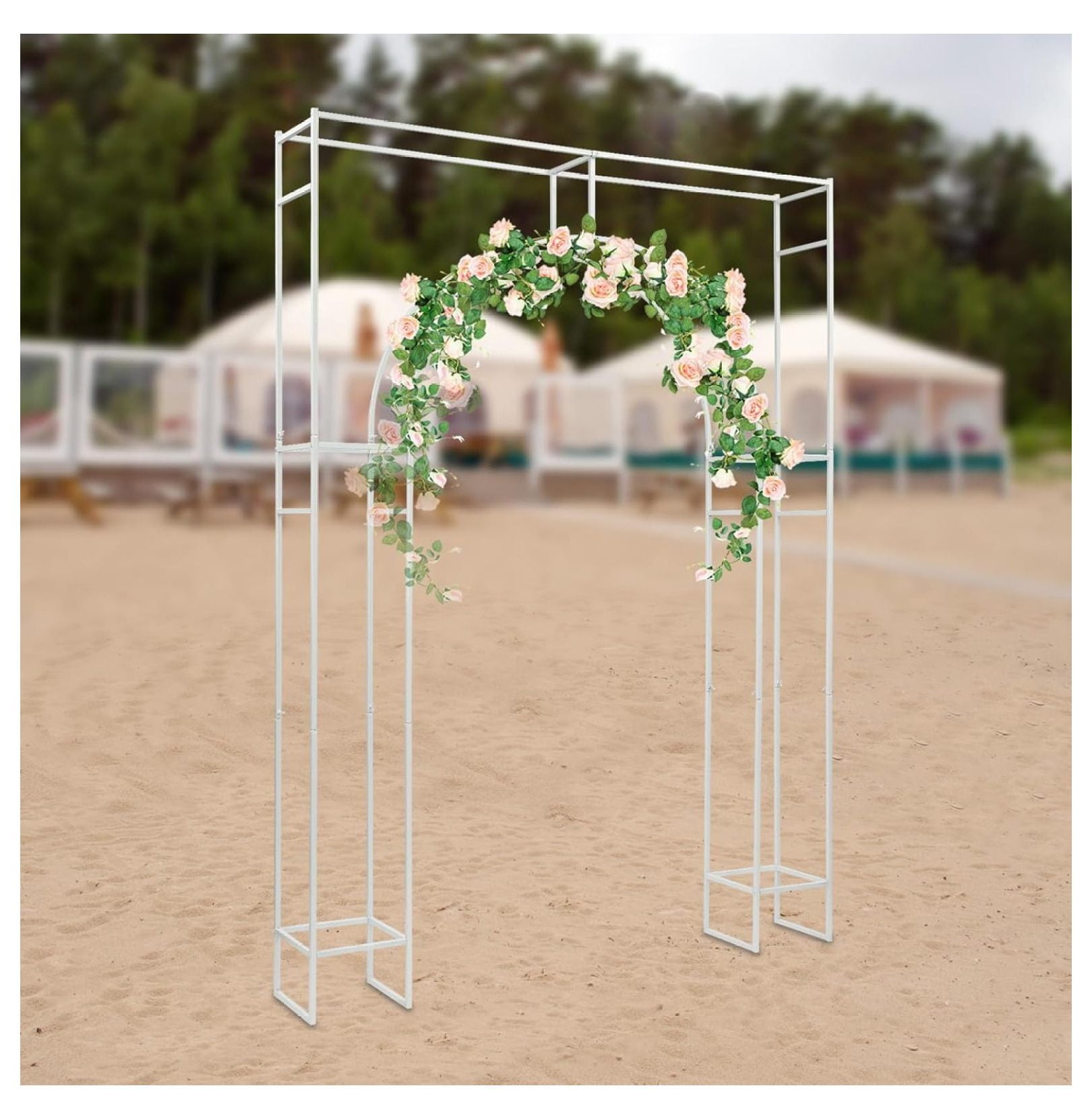Wedding Arch Backdrop Stand, White Square & Arch Wedding Arches for ...