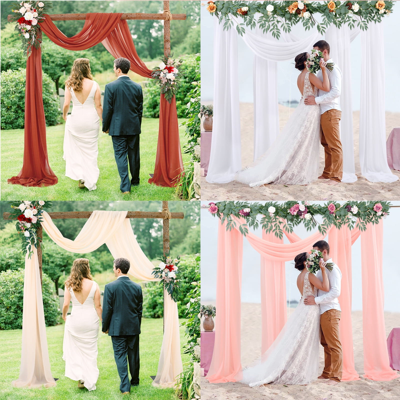 Wedding Arch Chiffon Fabric Drapery Wedding Drapery Arch Decoration ...
