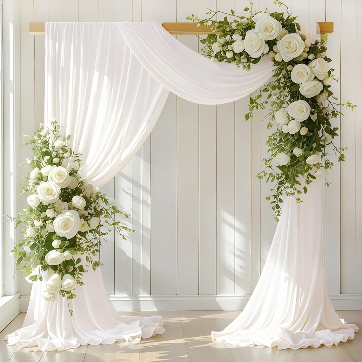 Wedding Arch, Drape Fabric, Sheer Chiffon Arch Curtains for Easter ...