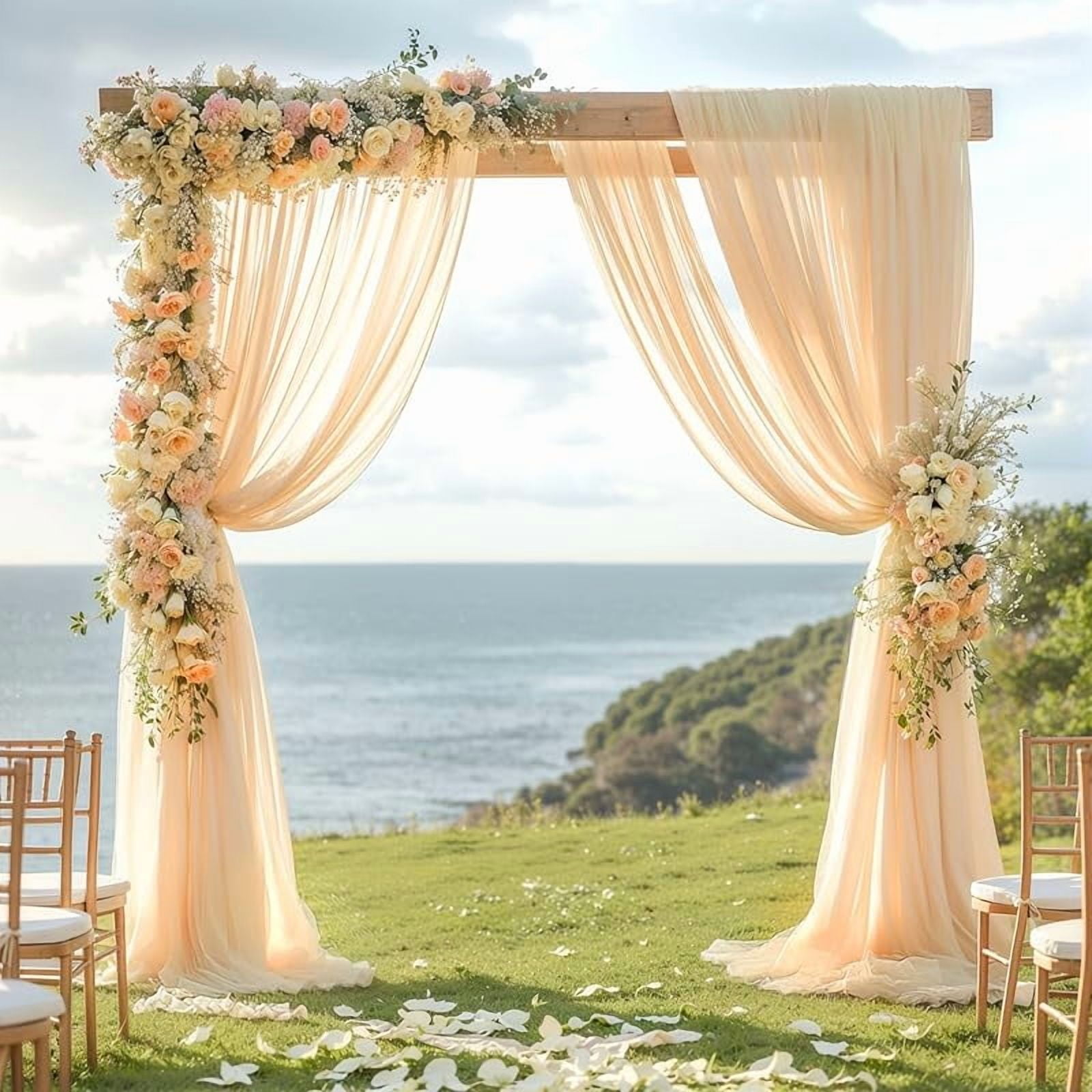 Wedding Arch Draping Fabric, 1 Panel 28" x 19Ft Drapes Sheer Backdrop ...